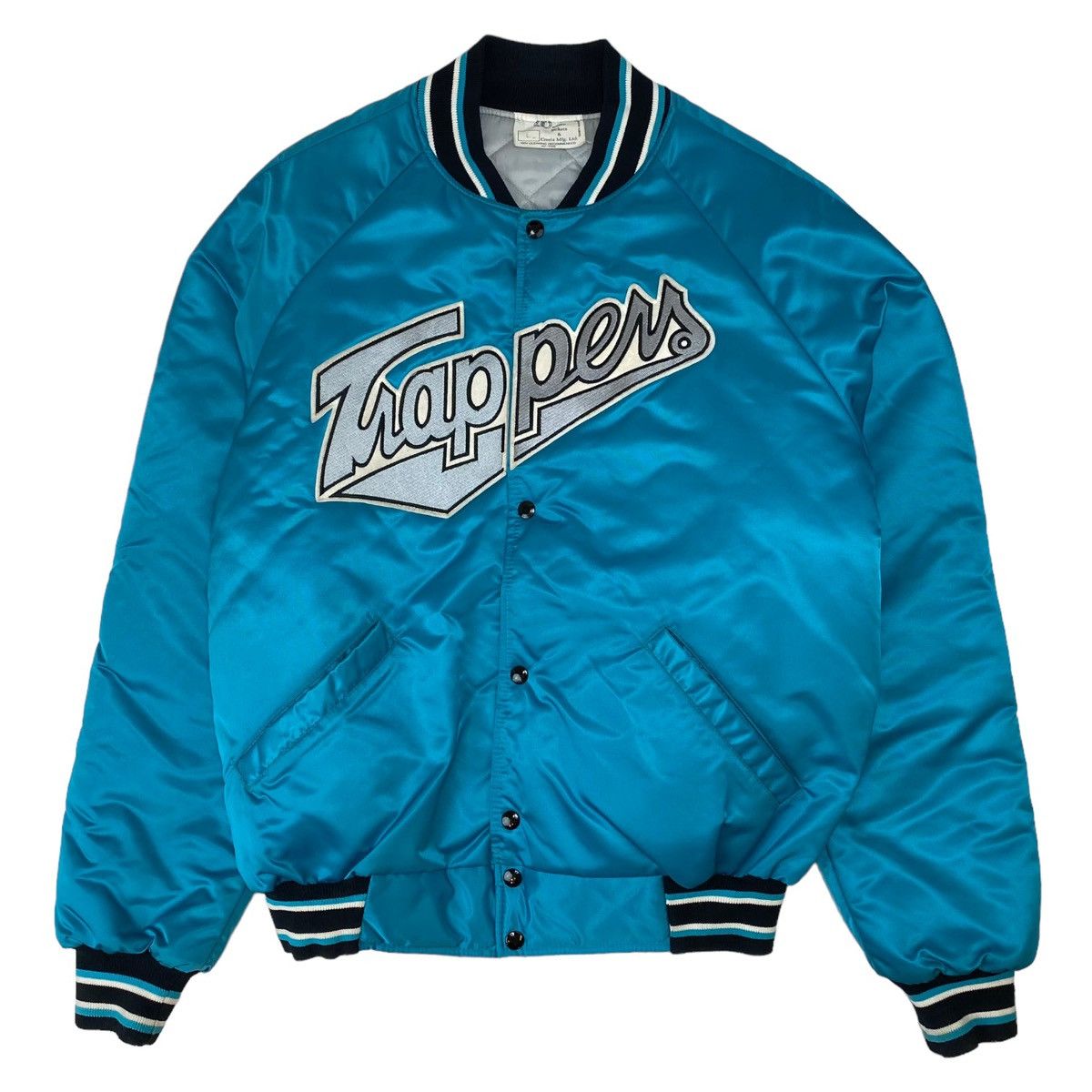 Vintage Vintage Edmonton Trappers Satin Jacket Teal | Grailed