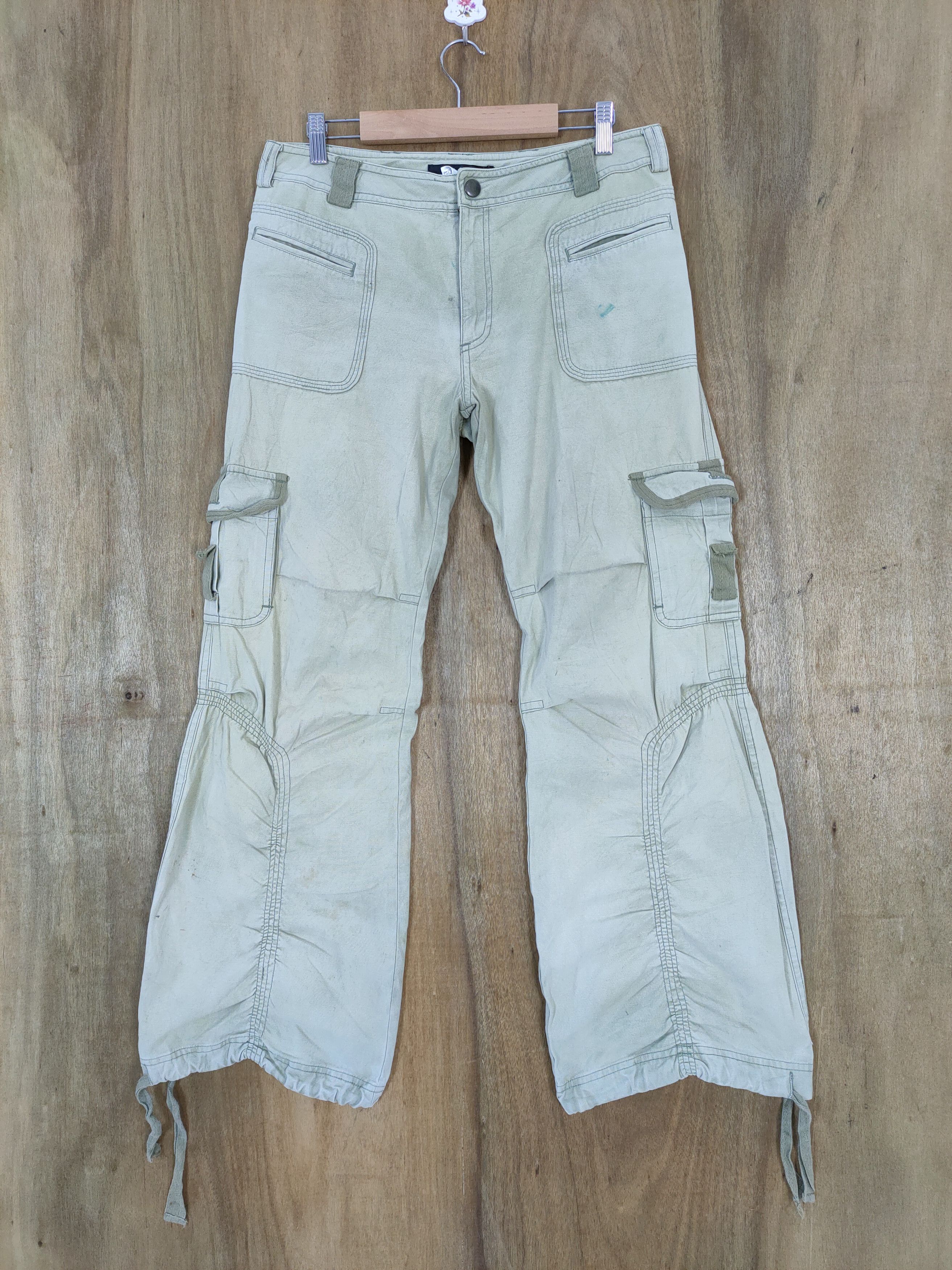 Vintage NANDI FADED PARACHUTE LOWRISE FLARE CARGO PANTS | Grailed
