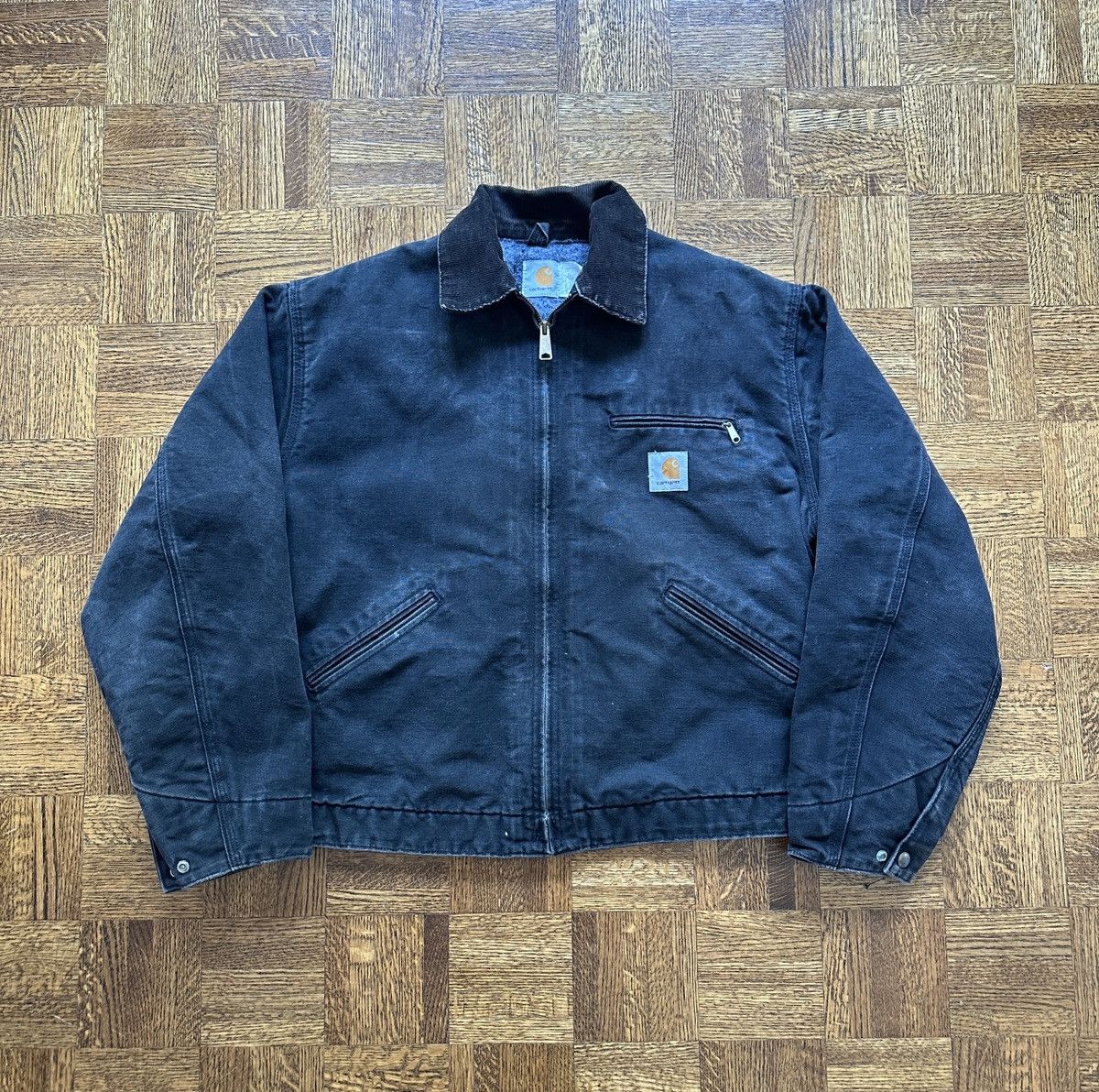Carhartt × Vintage 90s Carhartt Detroit Jacket J01 Faded Black | Grailed