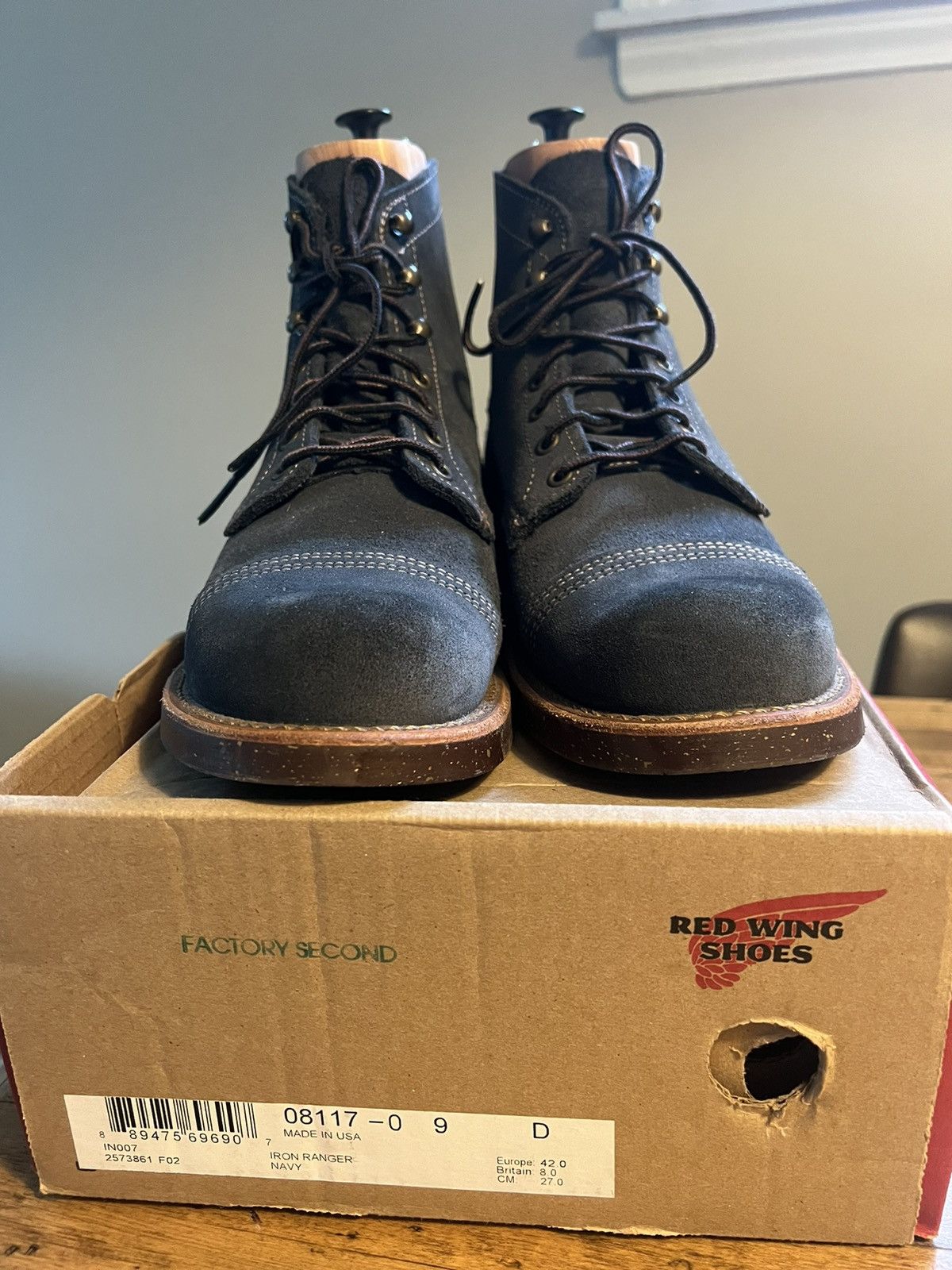 Red Wing **FACTORY SECONDS** Red Wing Iron Rangers #8117 Navy - 9.0 D ...