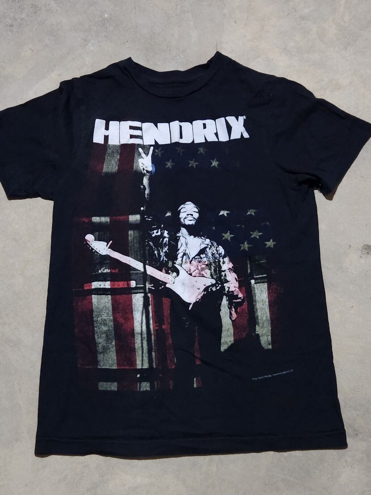 Jimi Hendrix Authentic Hendrix Mens Jimi Hendrix American Flag Graphic ...