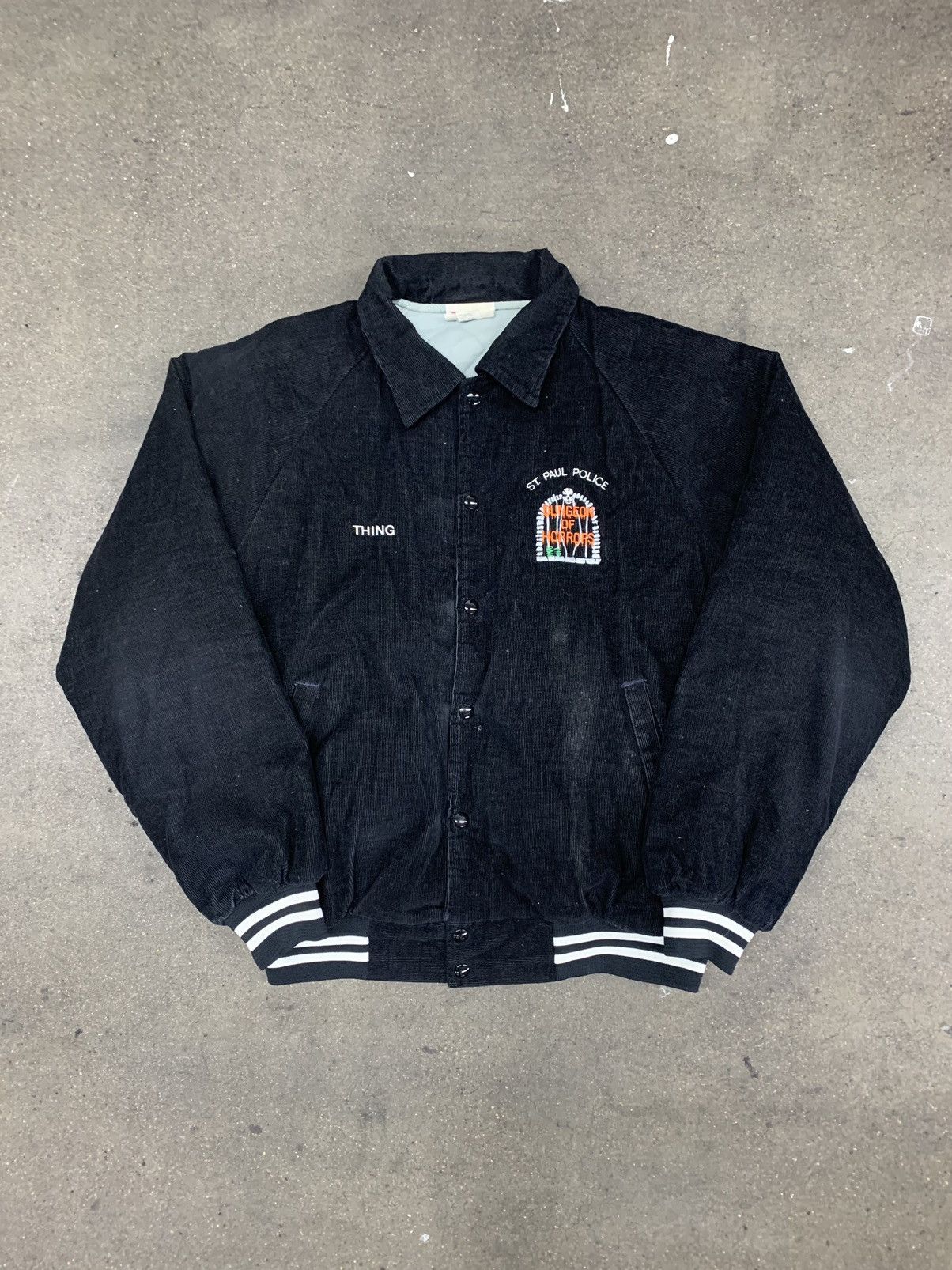 Varsity Jacket × Vintage Vintage 1980s Halloween Police Corduroy ...