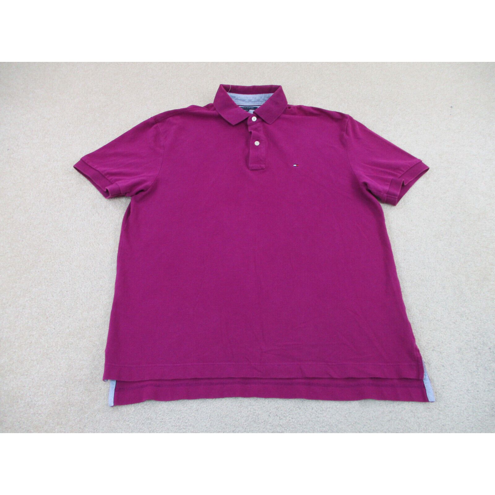 Tommy Hilfiger Tommy Hilfiger Polo Shirt Adult Large Purple Flag Rugby ...
