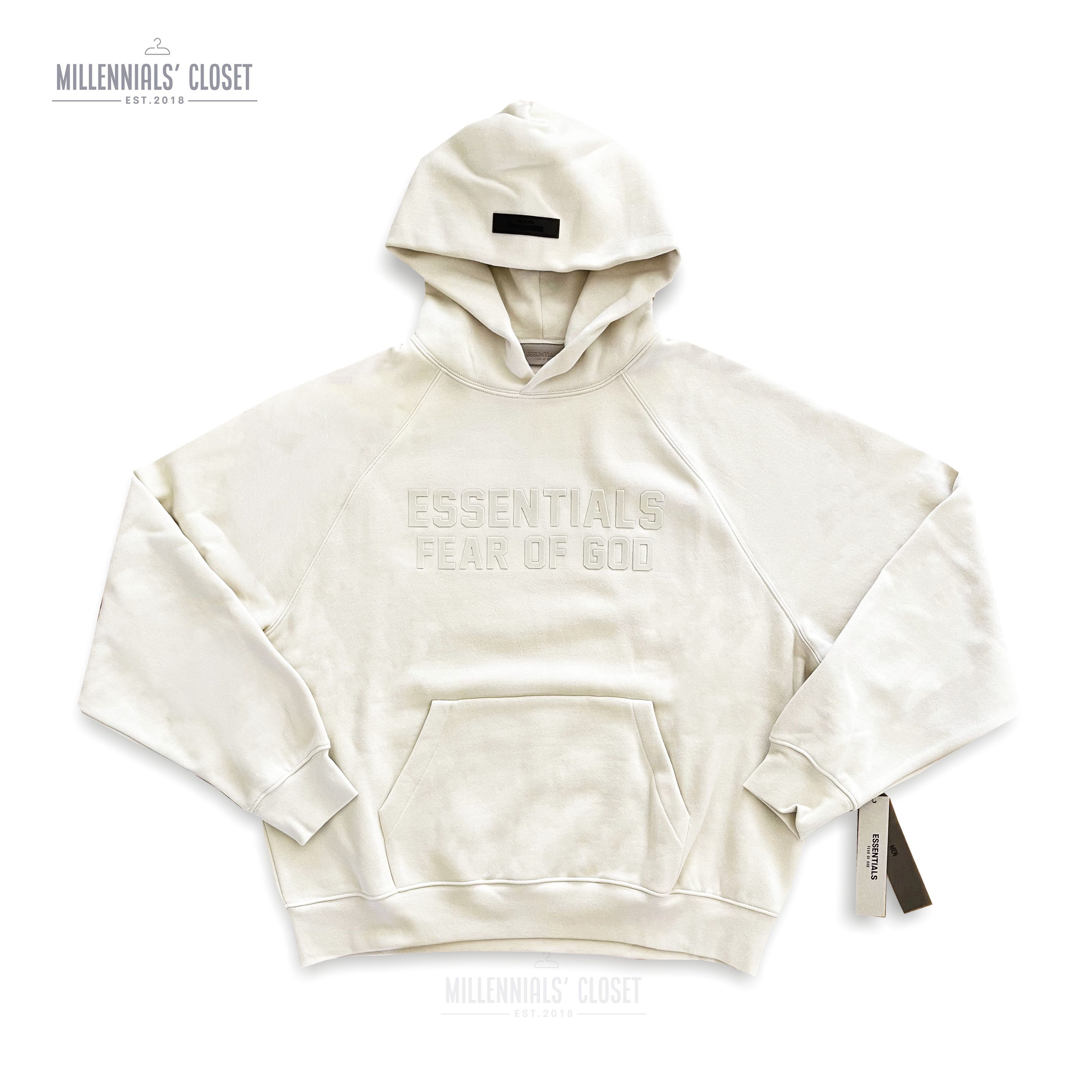 Fear of God Fear of God Essentials Hoodie Egg Shell 2022 size M | Grailed
