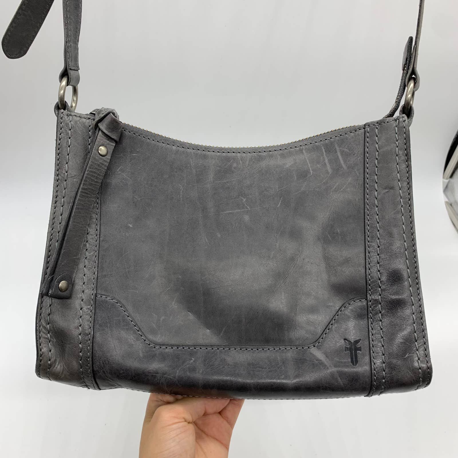 Frye FRYE Leather Crossbody Womens Purse Gray Color Medium Size | Grailed