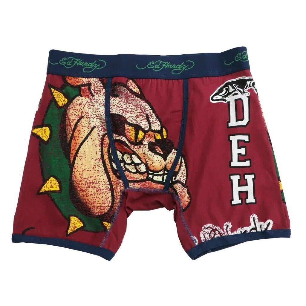 Ed Hardy Ed Hardy Men's Bulldog Boxer Brief Underwear in Red | Grailed