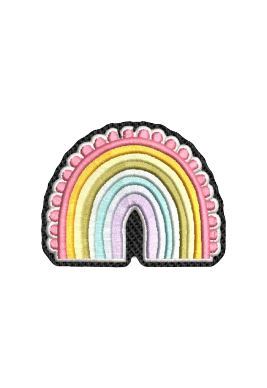 Custom × Handmade × Streetwear CRW Cute Rainbow iron on patch / sew on ...