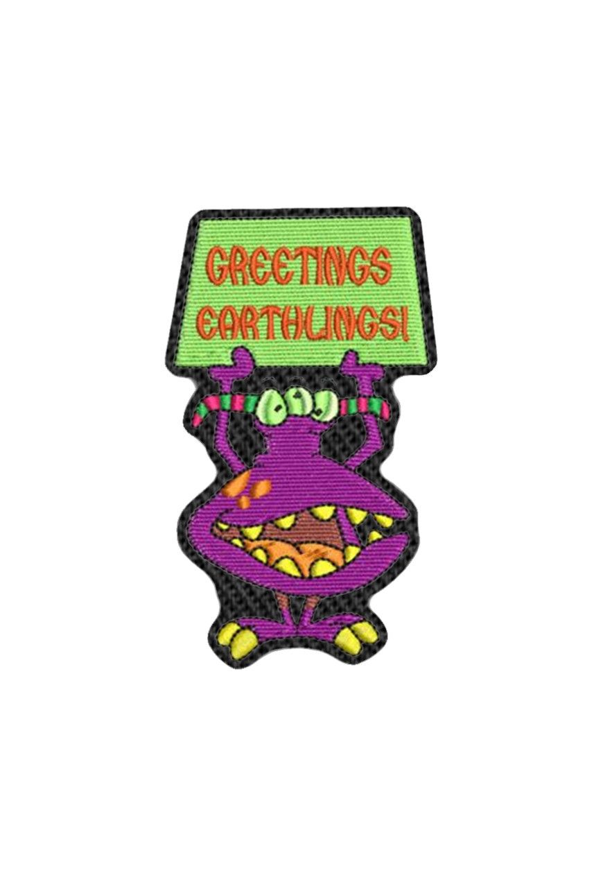 Custom × Handmade × Streetwear CRW Friendly Alien Monster iron on patch ...