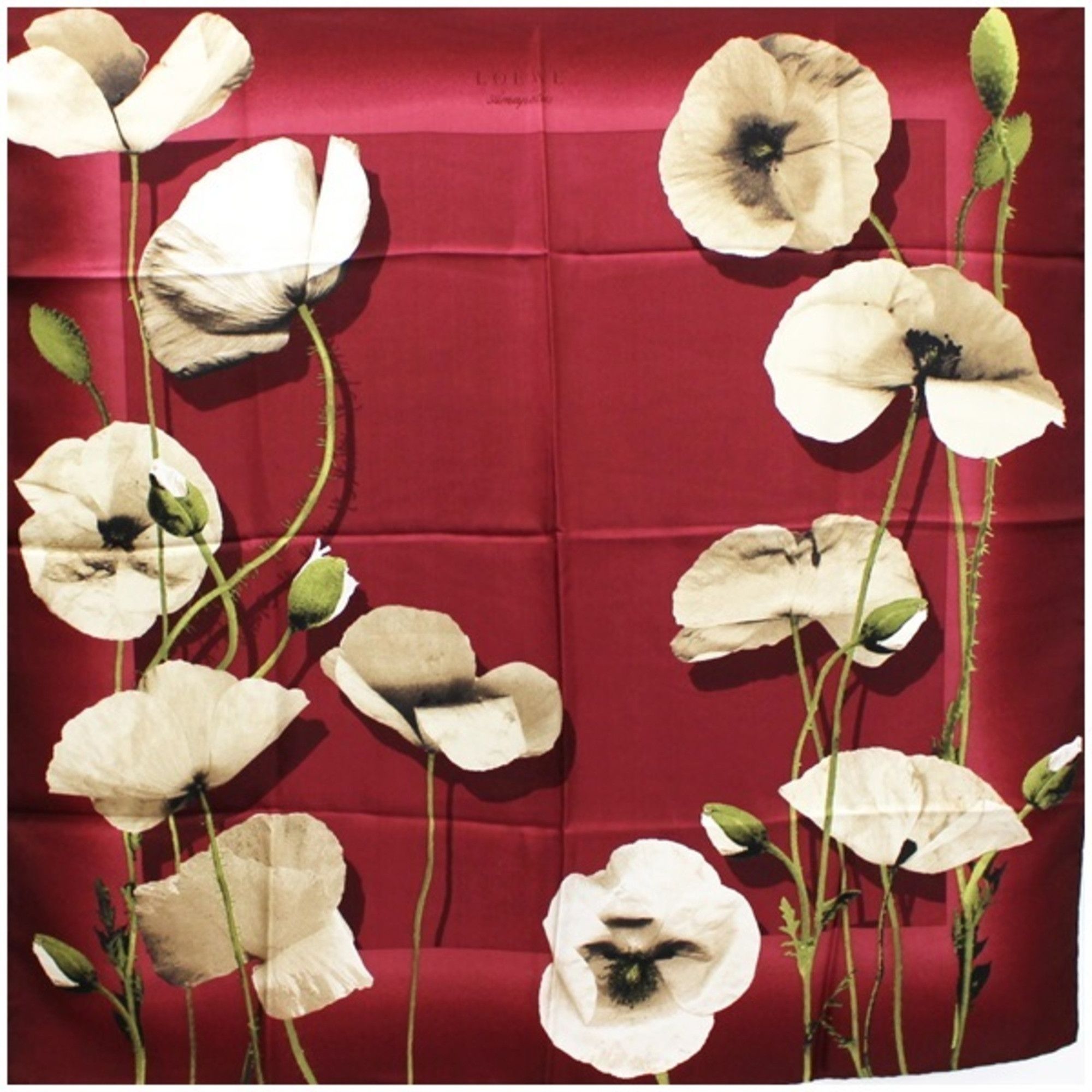 Loewe Loewe silk scarf wine red LOEWE | for ladies | Grailed