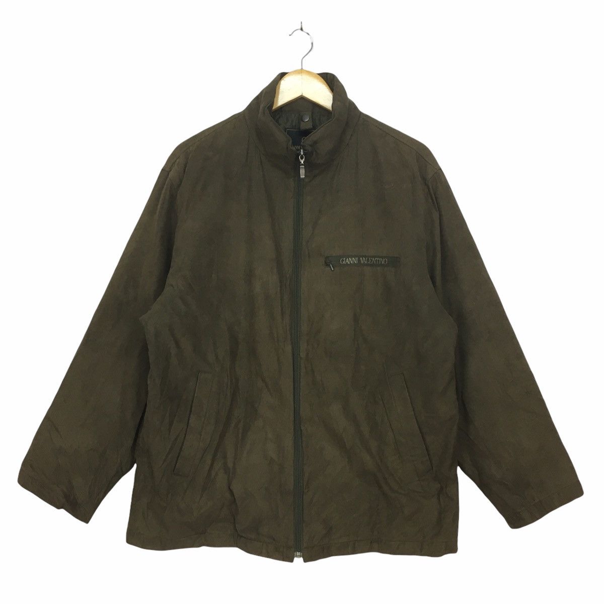 Vintage GIANNI VALENTINO Italy Zip Up Jacket Sweater Spell Out | Grailed