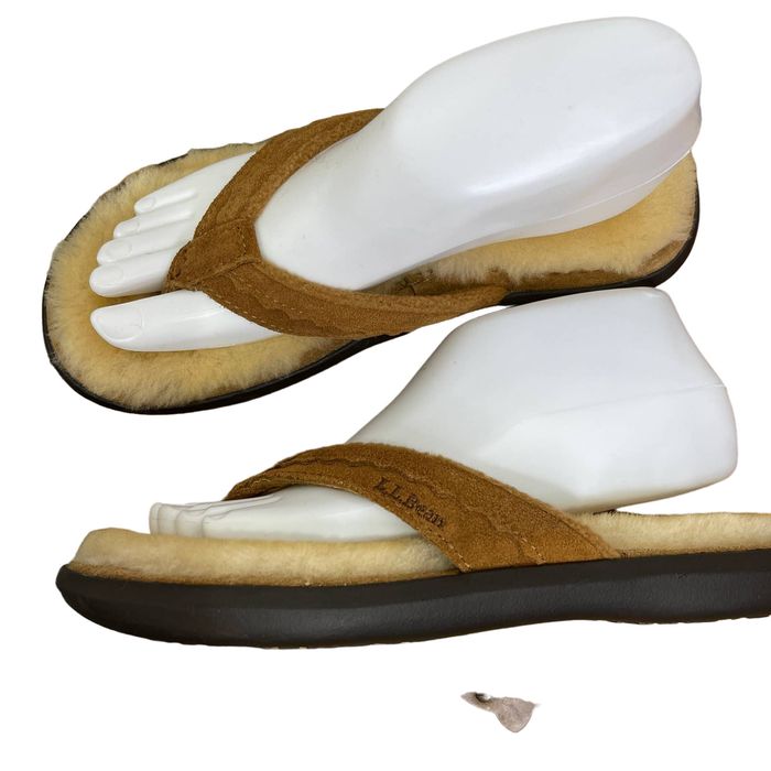 L.L. Bean LL Bean Wicked Good Shearling Lined Slippers Sandals 7 NEW ...