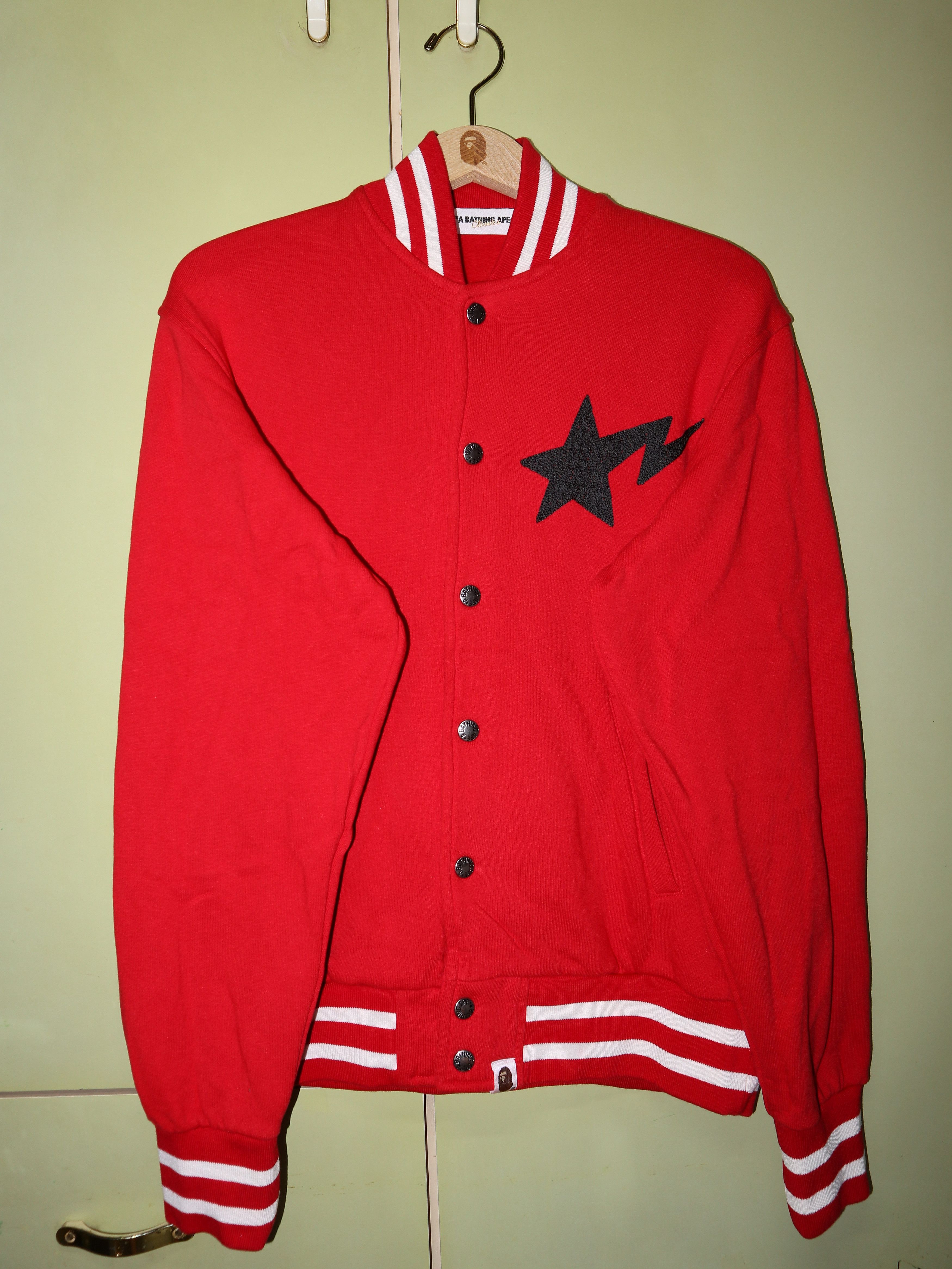 Bape A Bathing Ape Embroidery Bapesta Logo Varsity Jacket | Grailed