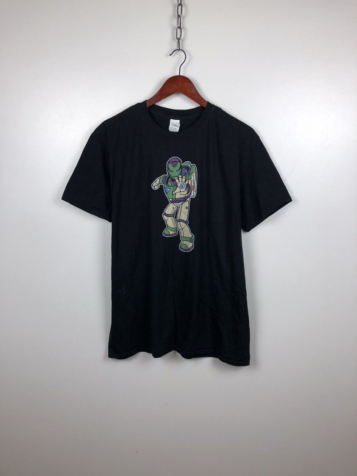 Vintage Vintage Gildan Iron Man x Buzz Lightyear T-Shirt Black S | Grailed