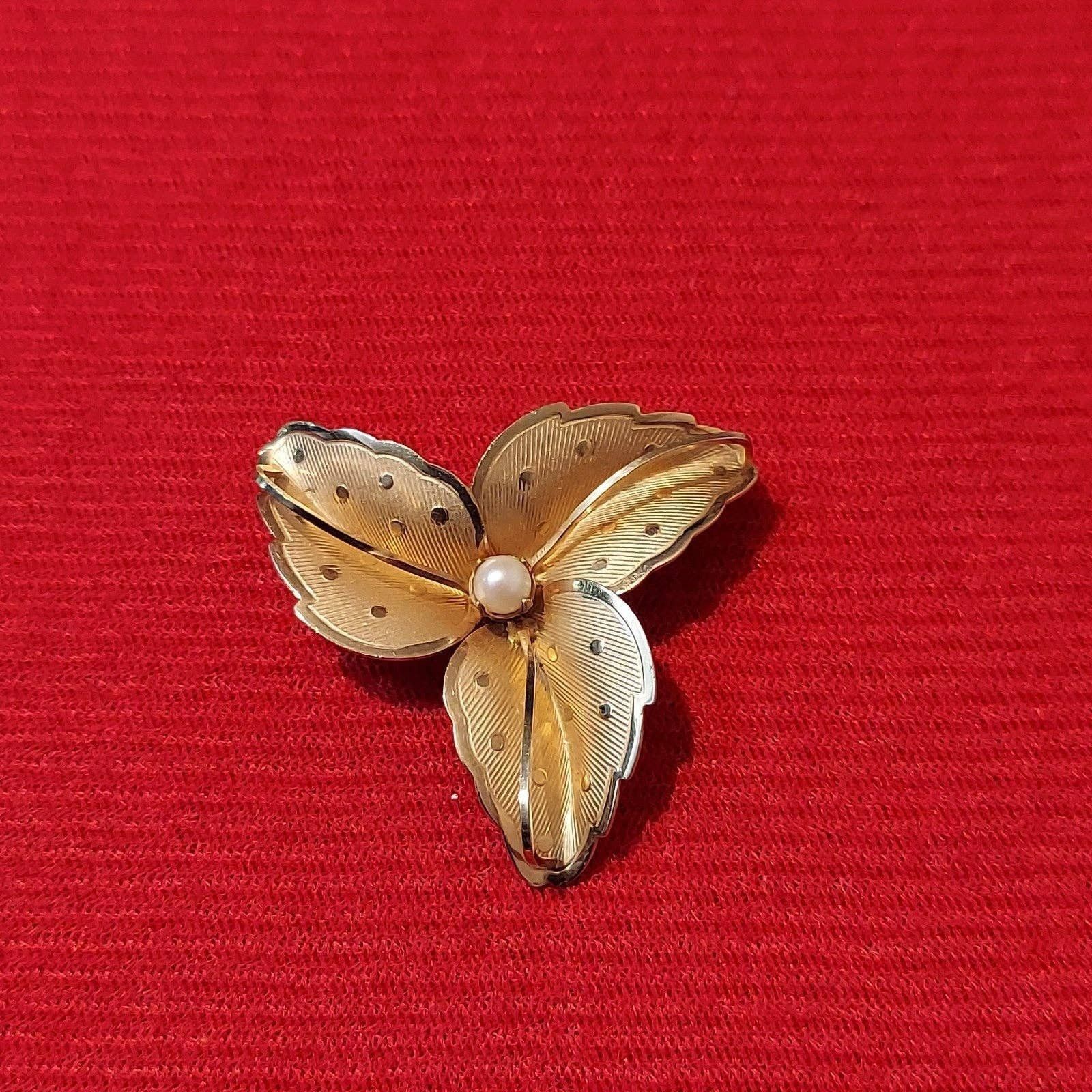 Inc Vintage INC 1/20 12K Gold Filled Tri-Petal Flower Brooch Pin | Grailed