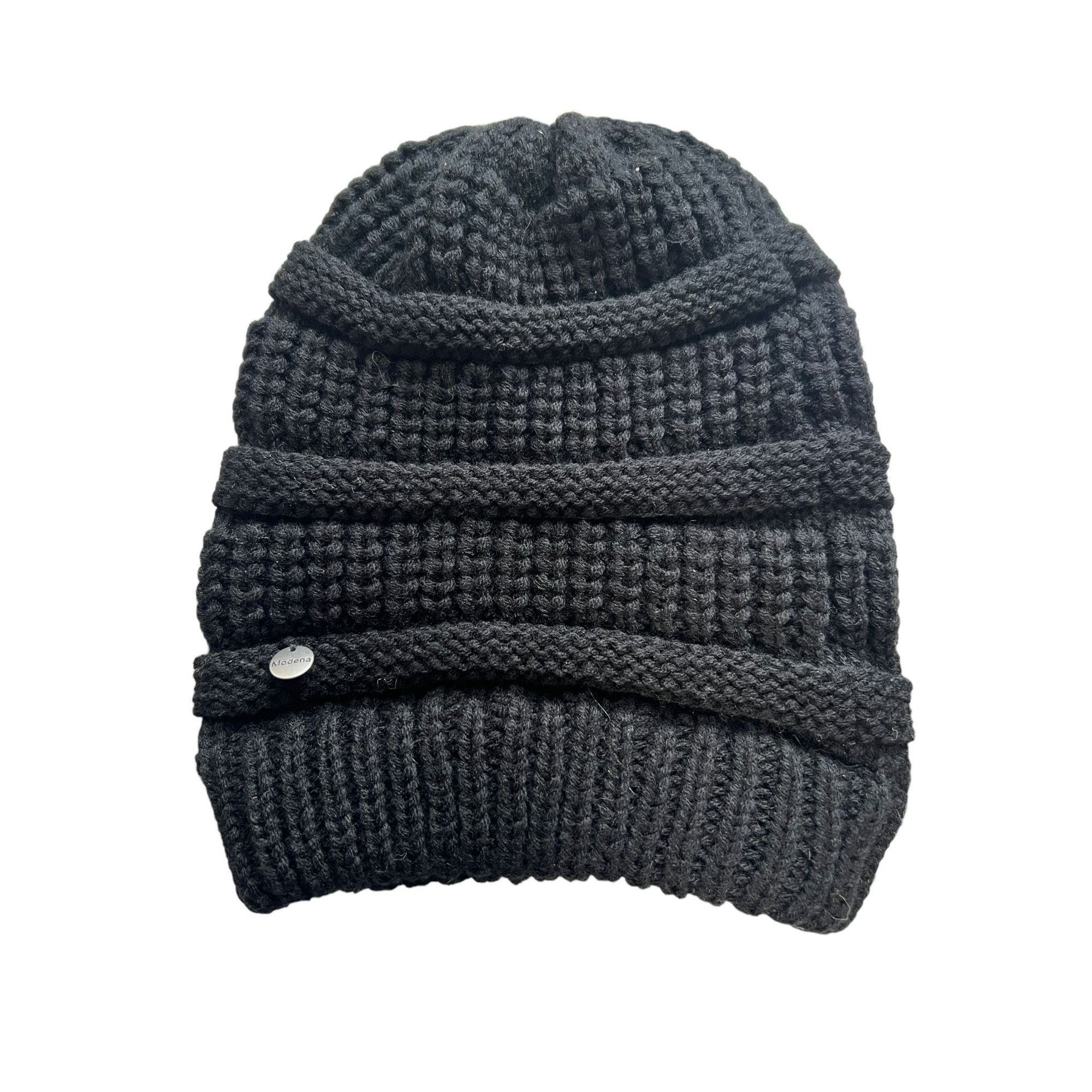 Other Modena New York Black Toboggan Hat Crochet 7073 New With Tag ...