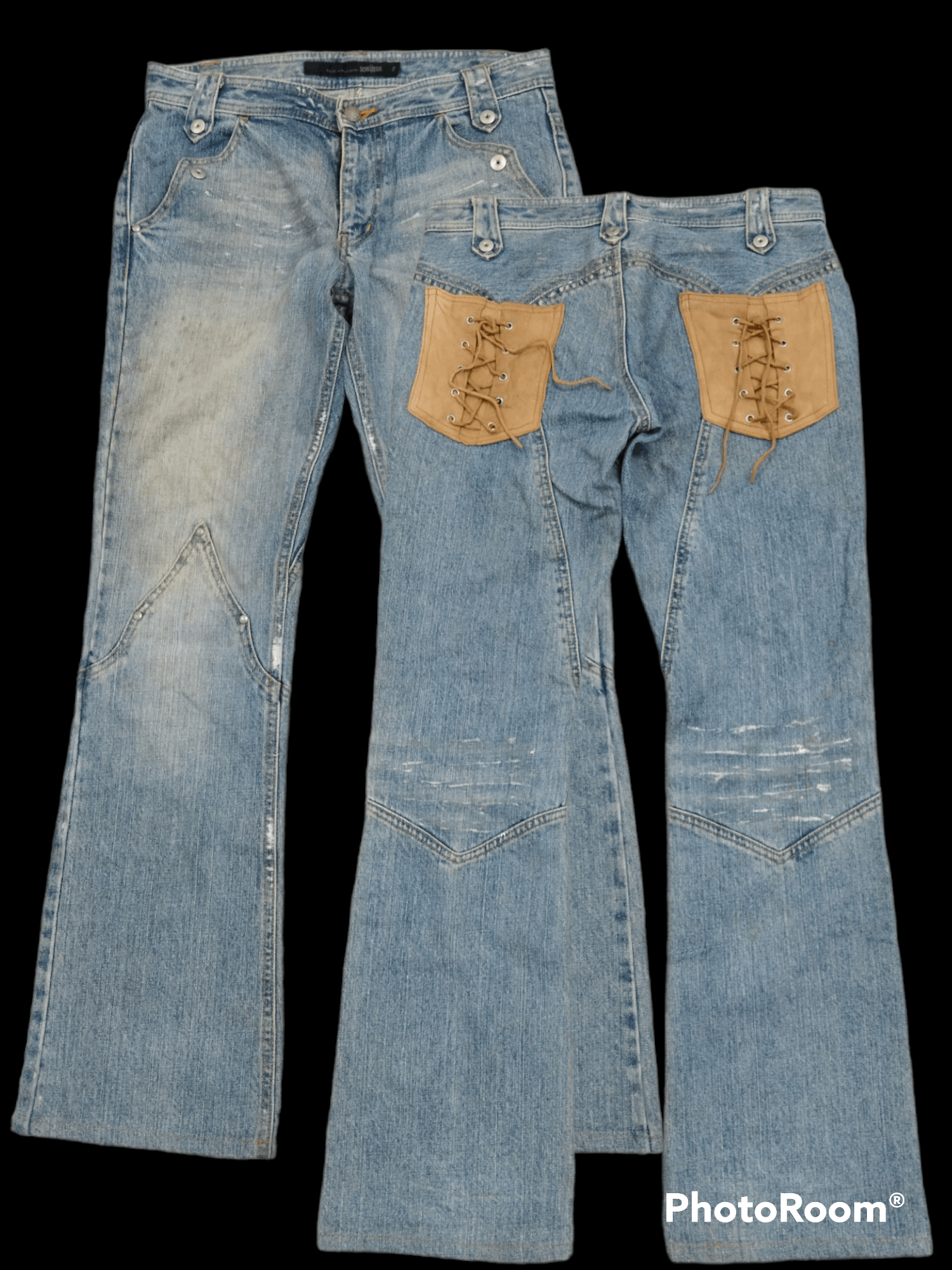 Avant Garde × Schlussel × Streetwear FLARE SICK SCHUSSELL DENIM PANTS ...