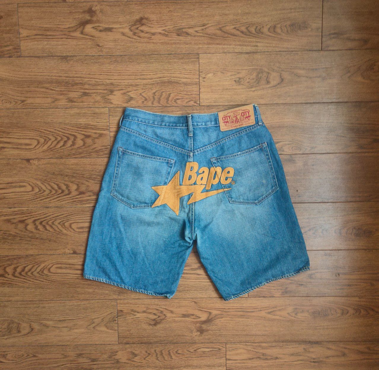 Bape Bape Sta Denim Shorts | Grailed