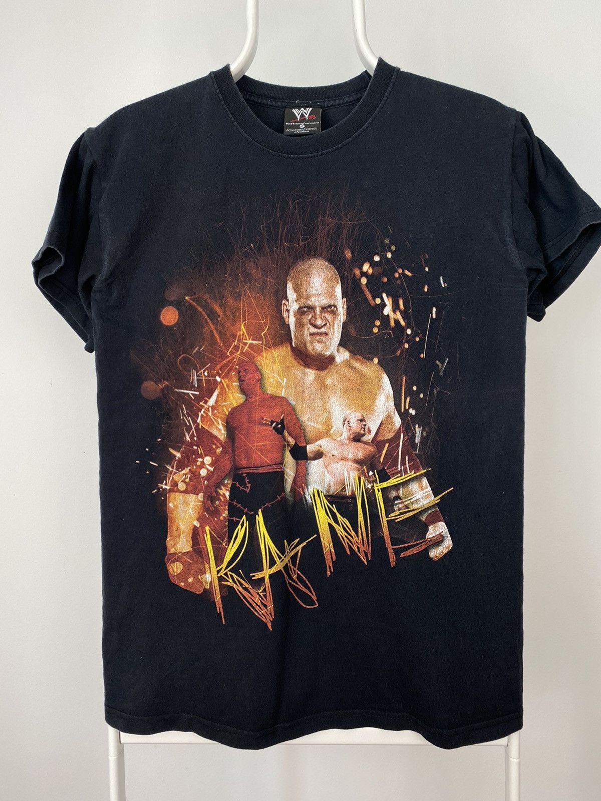 Vintage × WWE × WWF WWE Kane vintage black T-shirt 2008 WWF Wrestling ...