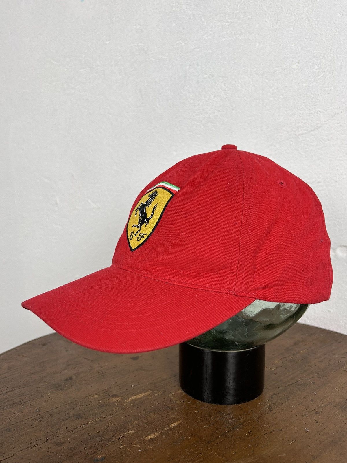 Ferrari 00s Vintage Ferrari Shell Embroidered Logo Cap In Red | Grailed