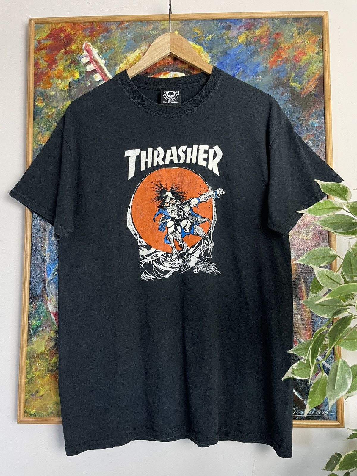 Art × Thrasher × Vintage Rare Vintage Thrasher Pushead Skate Art Tee ...
