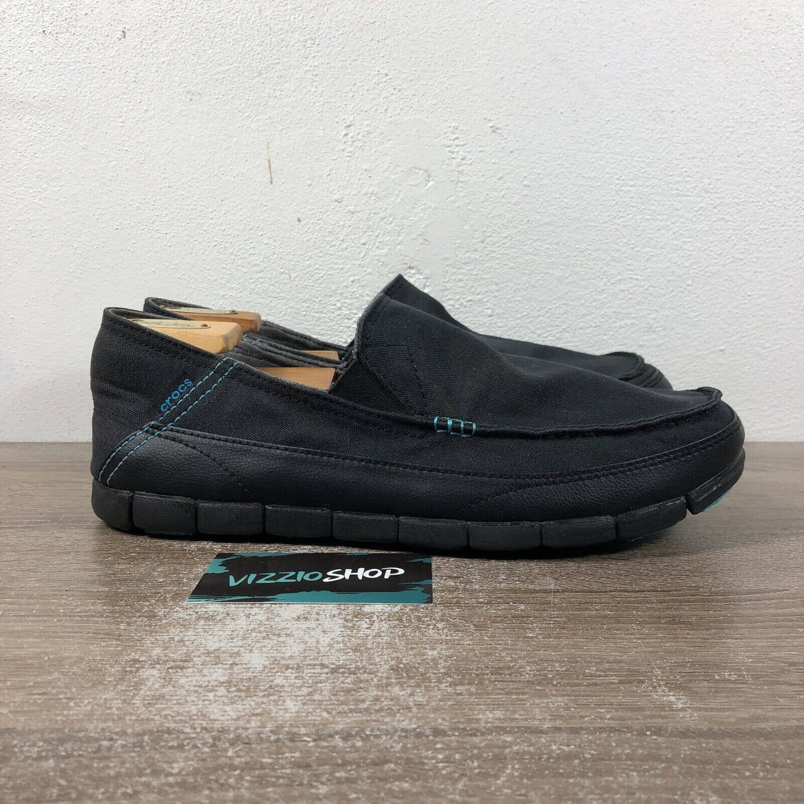Crocs Crocs Stretch Sole Slip On Black Loafers Slippers Men's 12 | Grailed