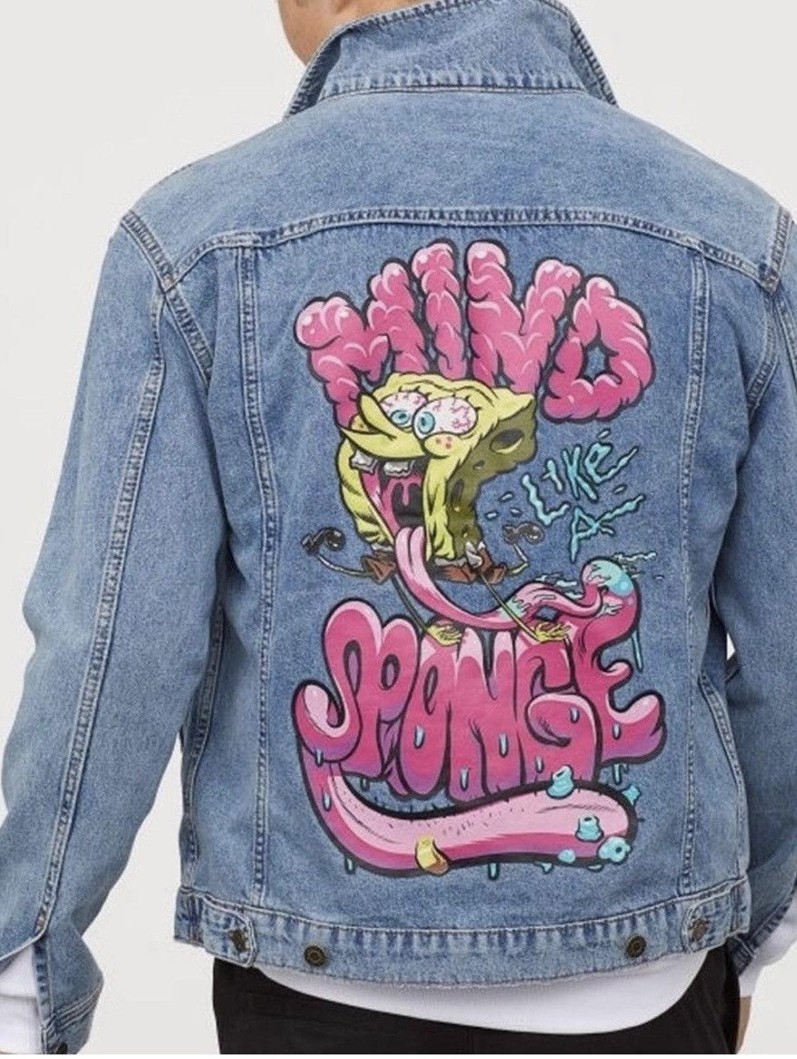Custom × Streetwear MIND OF A SPONGE Denim Jacket | Grailed
