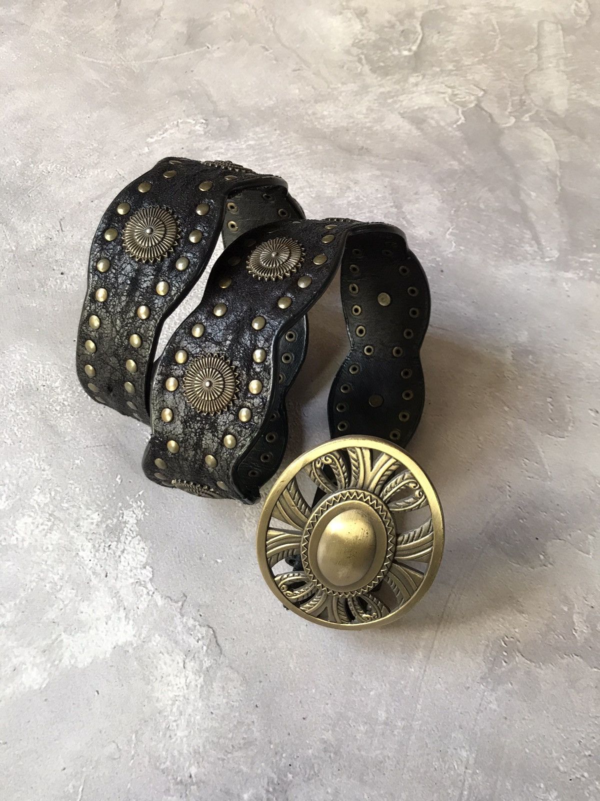 Avant Garde × Diesel × Vintage Vintage leather/metal Y2k belt opium ...