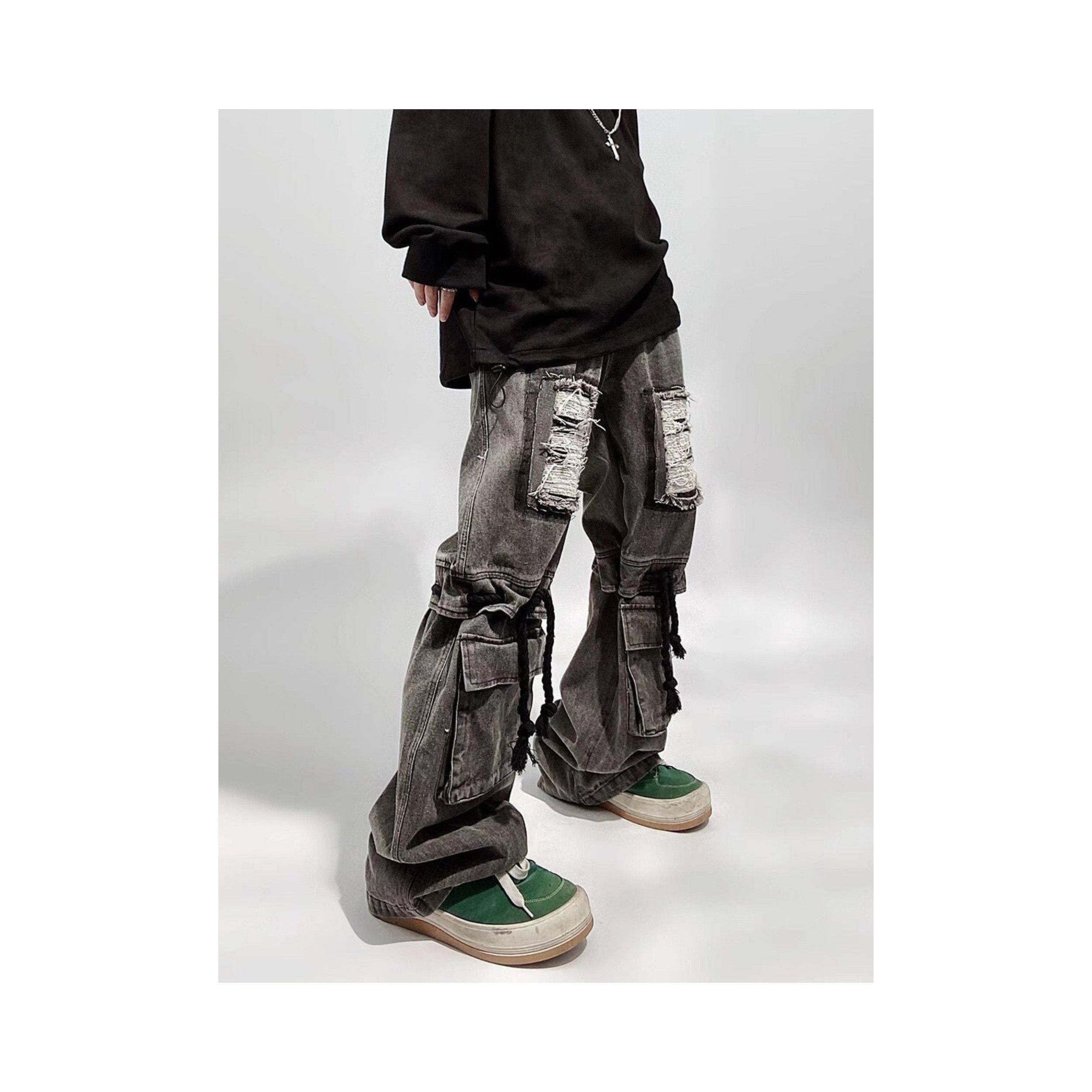 Streetwear Alt Shredded Destroyed Deconstructed Jeans | Grailed