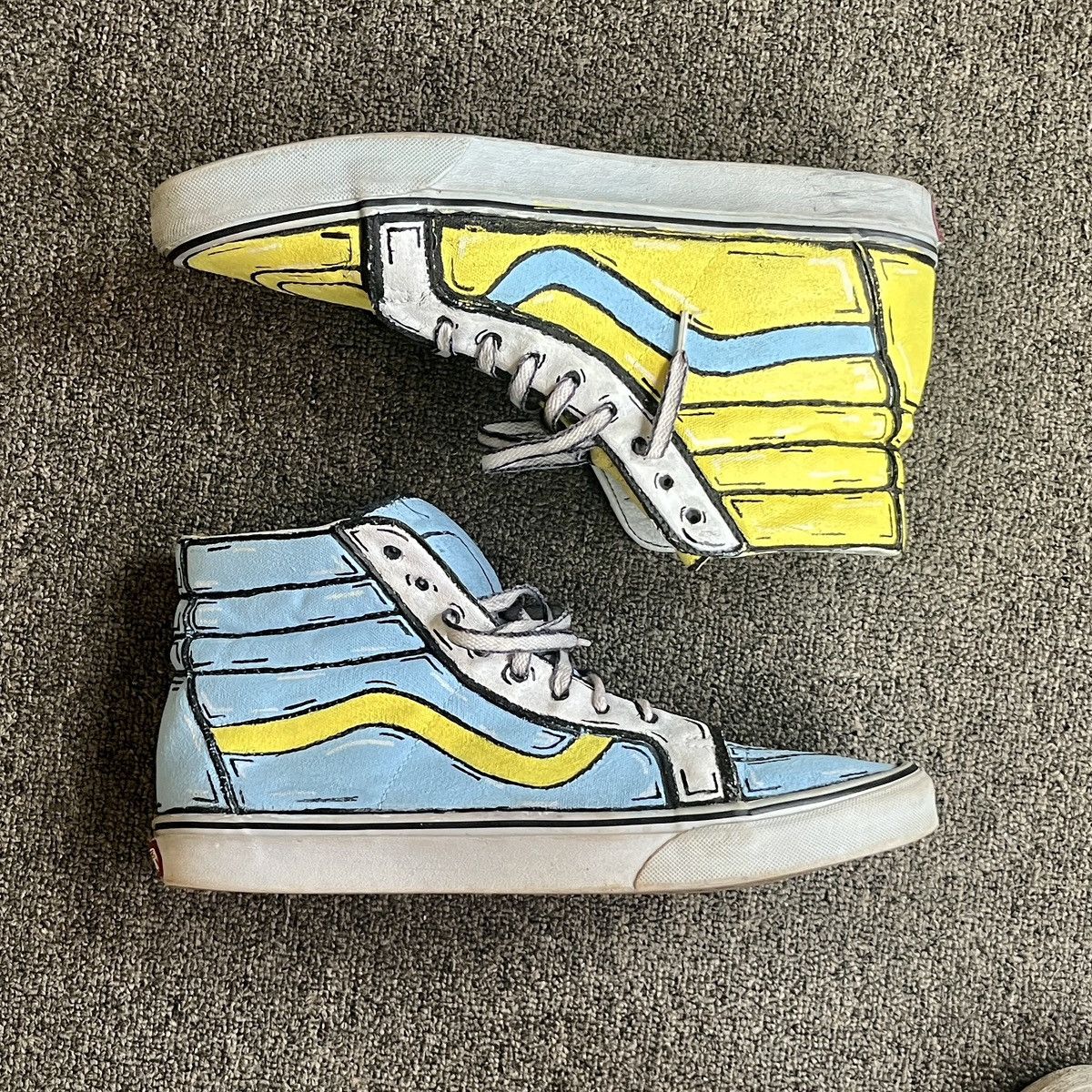 Vans Vans Skate high painted cartoon | Grailed
