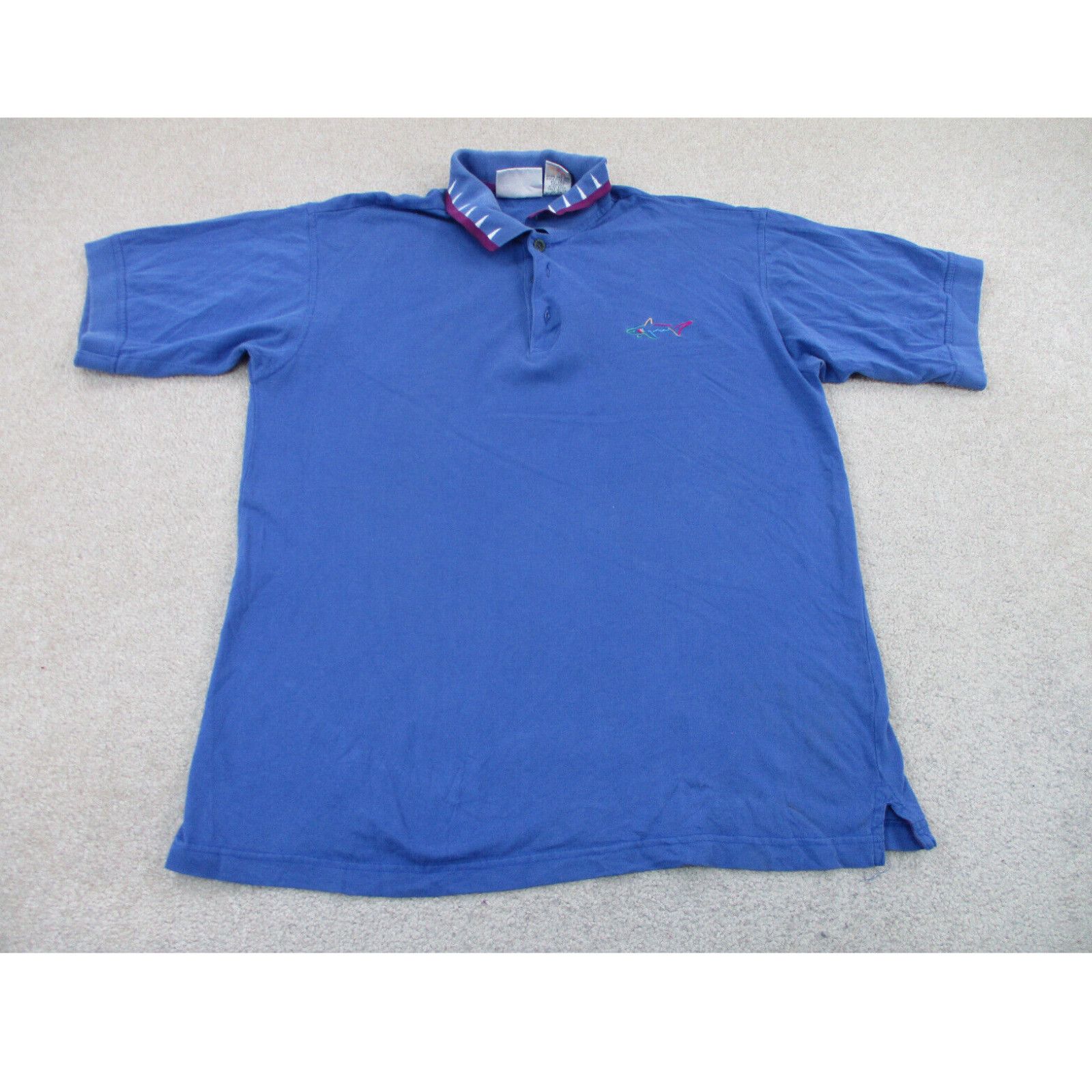 Vintage VINTAGE Greg Norman Polo Shirt Adult Large Blue Shark Golfer ...