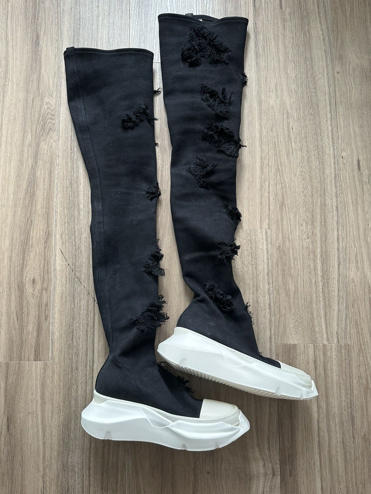 Rick Owens Drkshdw Rick Owens Drkshdw Abstract Thigh High Stocking ...