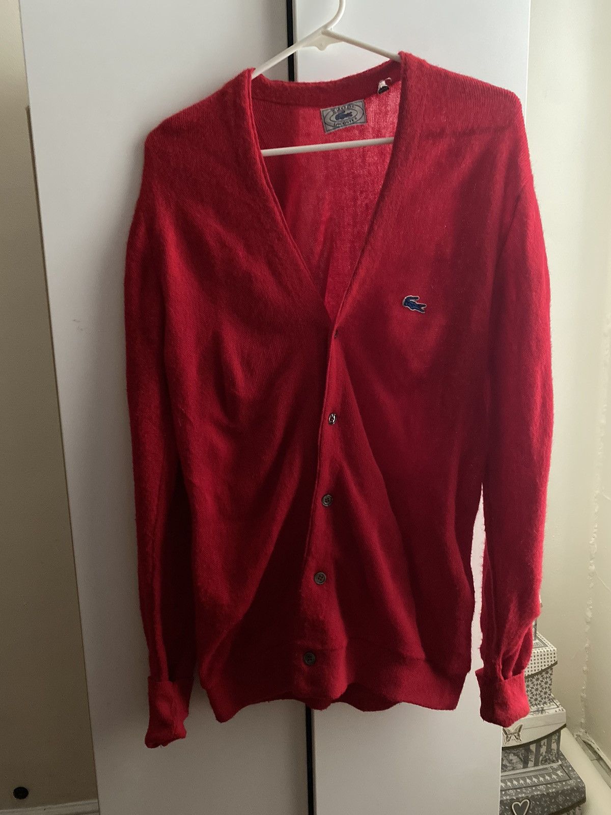Vintage Vintage Red Lacoste IZOD Cardigan | Grailed