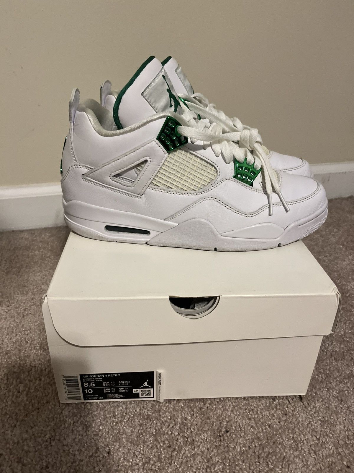 Jordan Brand Green metallic 4s | Grailed