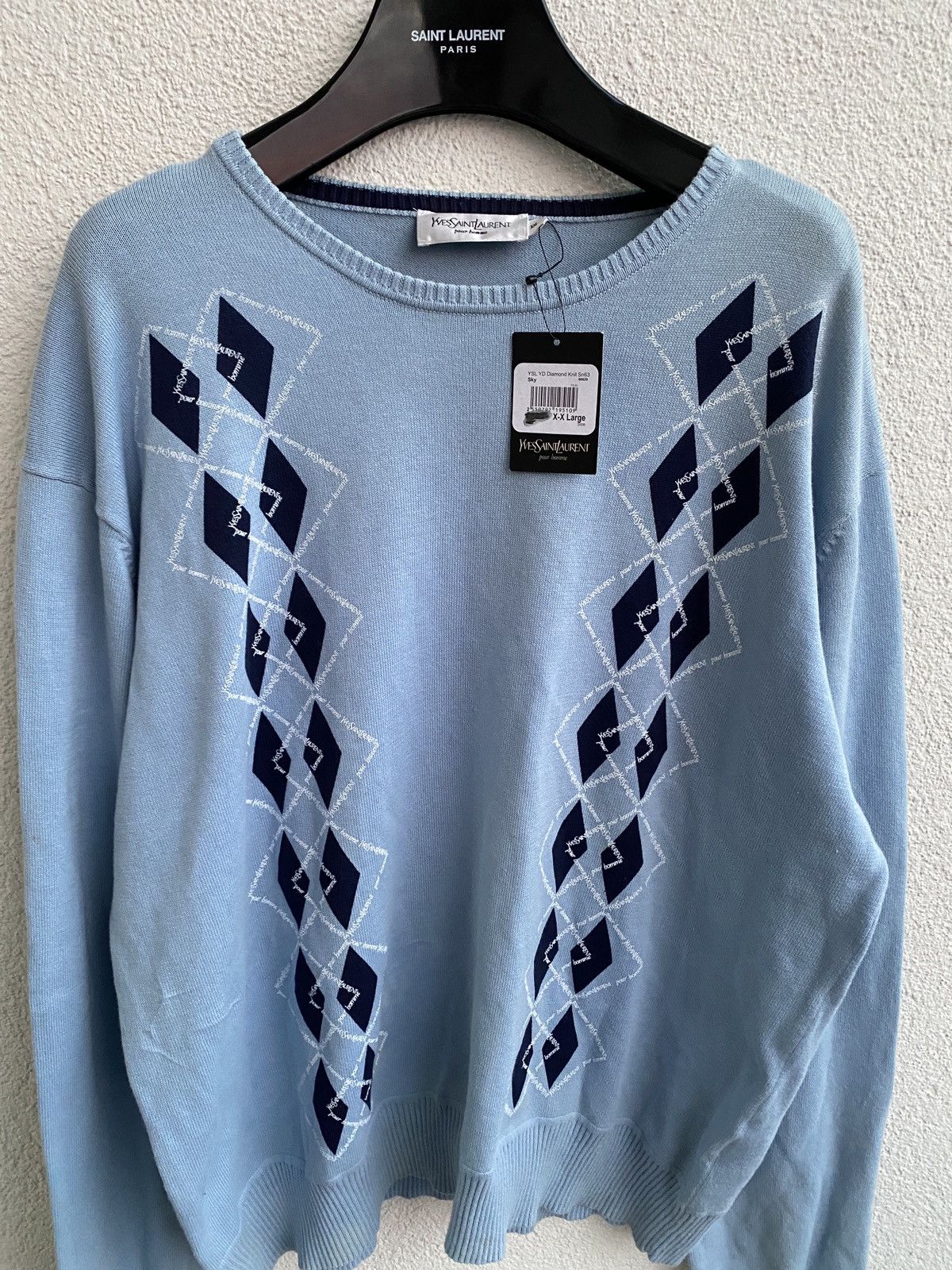 Yves Saint Laurent Blue YSL Sweater Diamond | Grailed