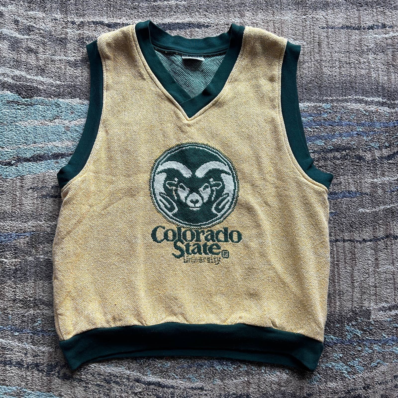 Vintage Vintage 90's CSU Rams Colorado State Sweater Vest Jacket XL ...