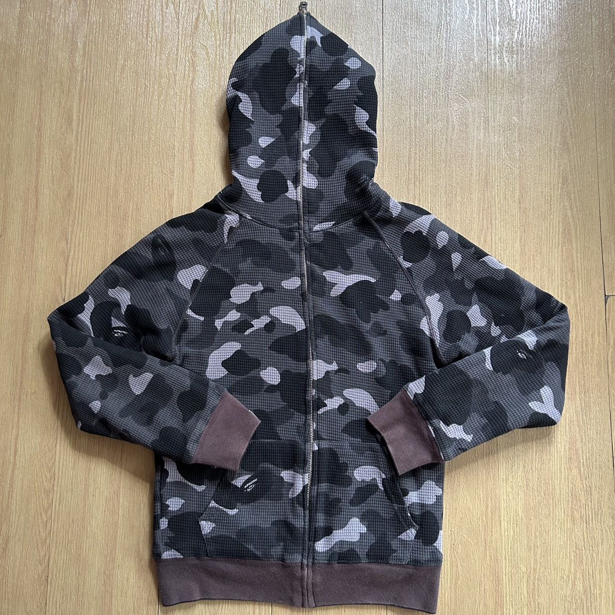 Bape BAPE Reversible Grey Camo Dark Grey Full Zip Hoodie | Grailed