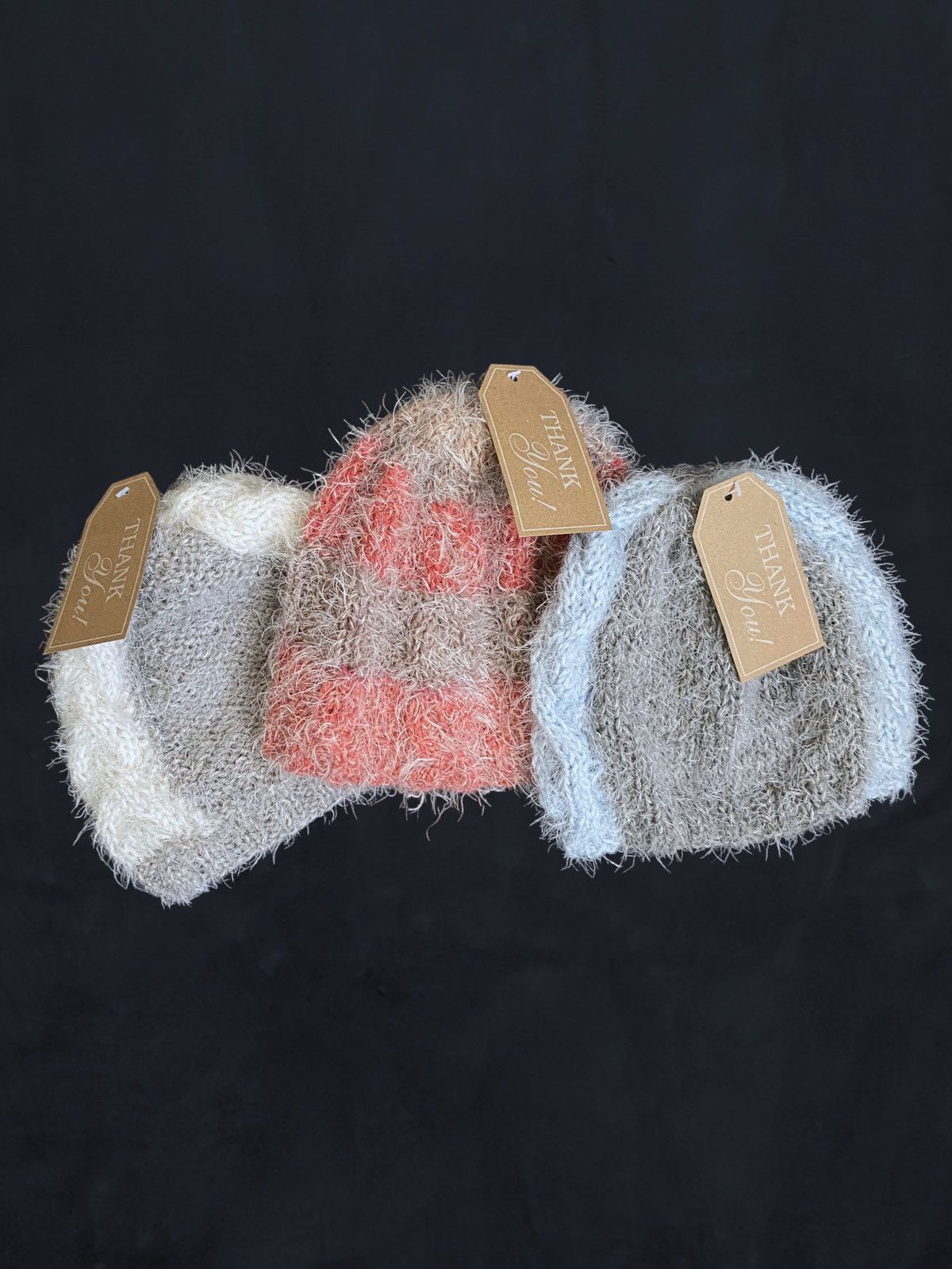 Archival Clothing Mohair Fuzzy Beanie 3 Pack HANDMADE Knitted Beanies ...