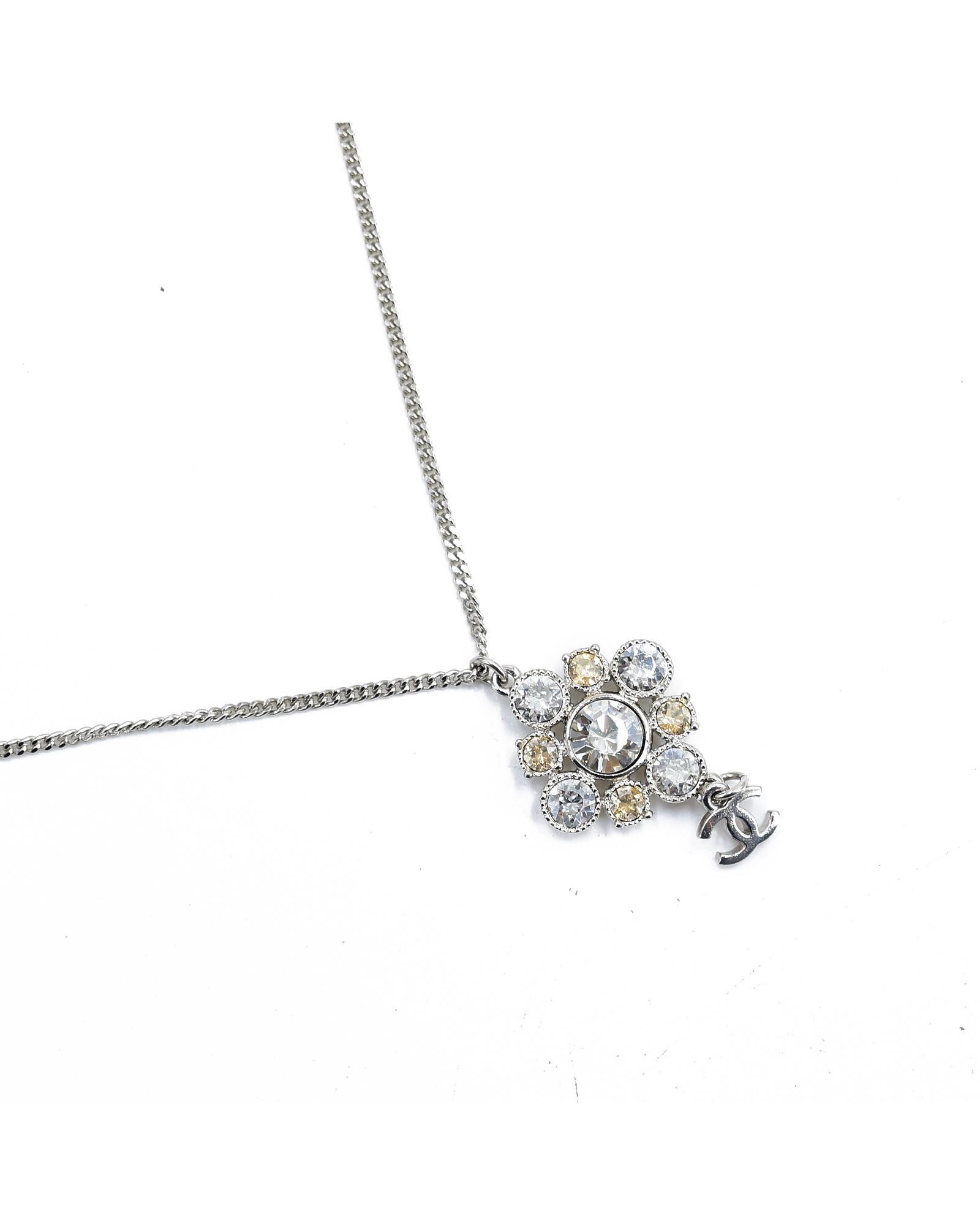 Chanel Chanel CC Rhinestone Cluster Pendant Necklace | Grailed