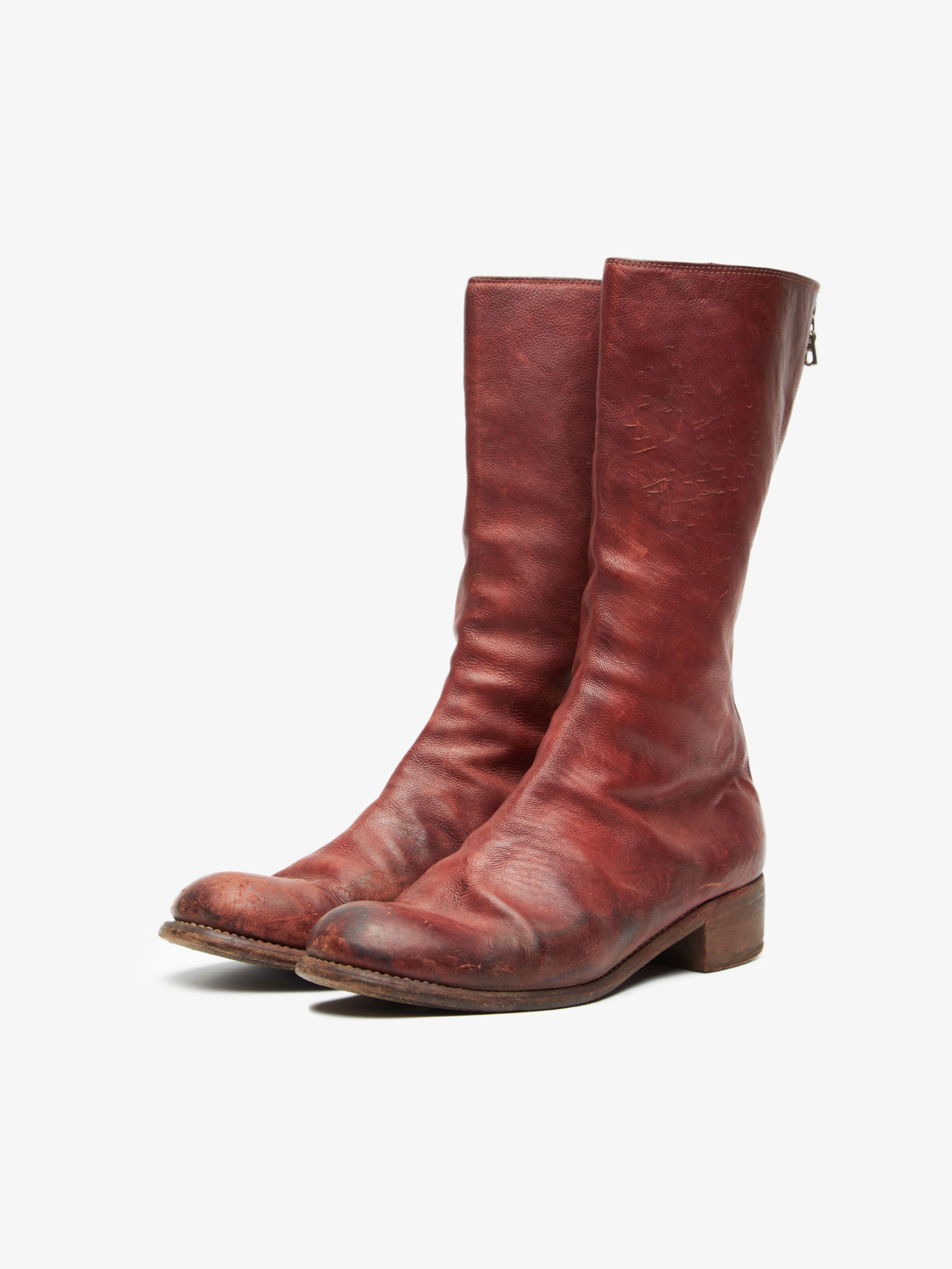 Guidi Red 789 Back Zip Leather Boots | Grailed