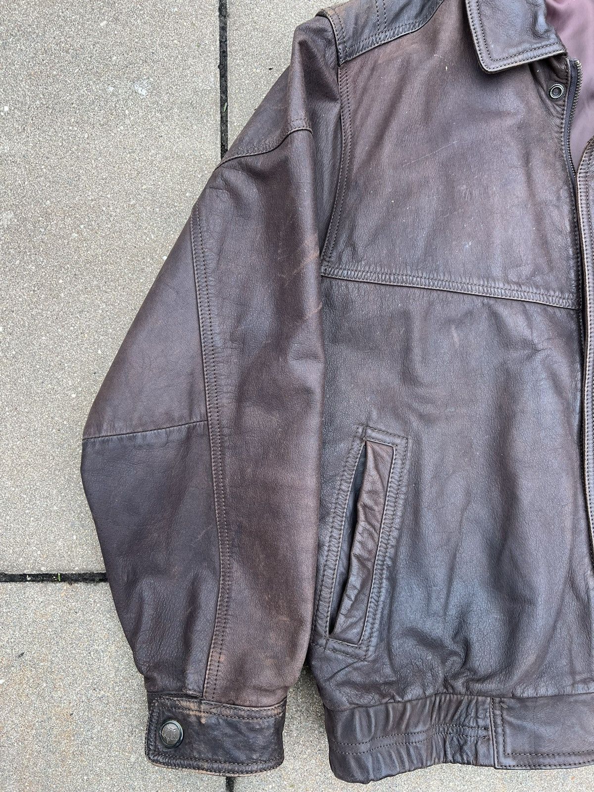 Japanese Brand × Streetwear × Vintage 60s/70s Boxy Faded Leather Jacket ...