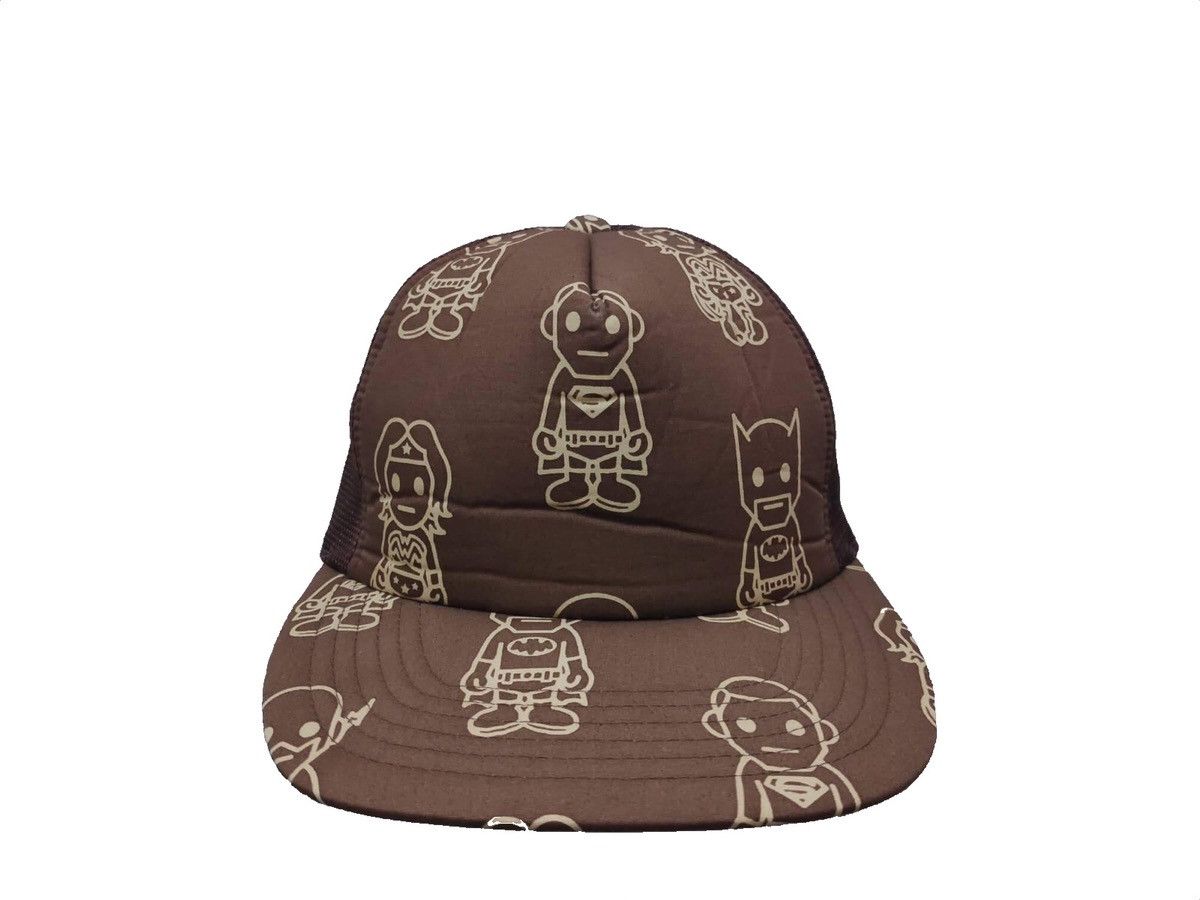 Bape × DC Comics Og A bathing Ape x Dc Comic Figure Mesh Trucker Cap ...