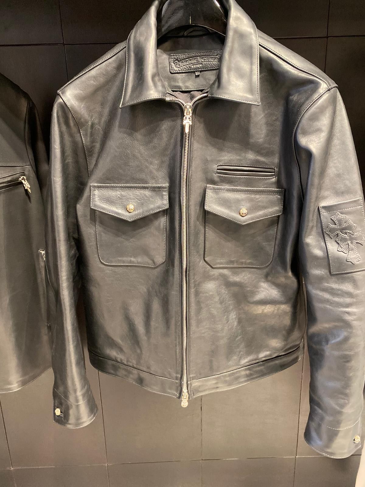 Chrome Hearts Leather Jacket With Patches | Grailed