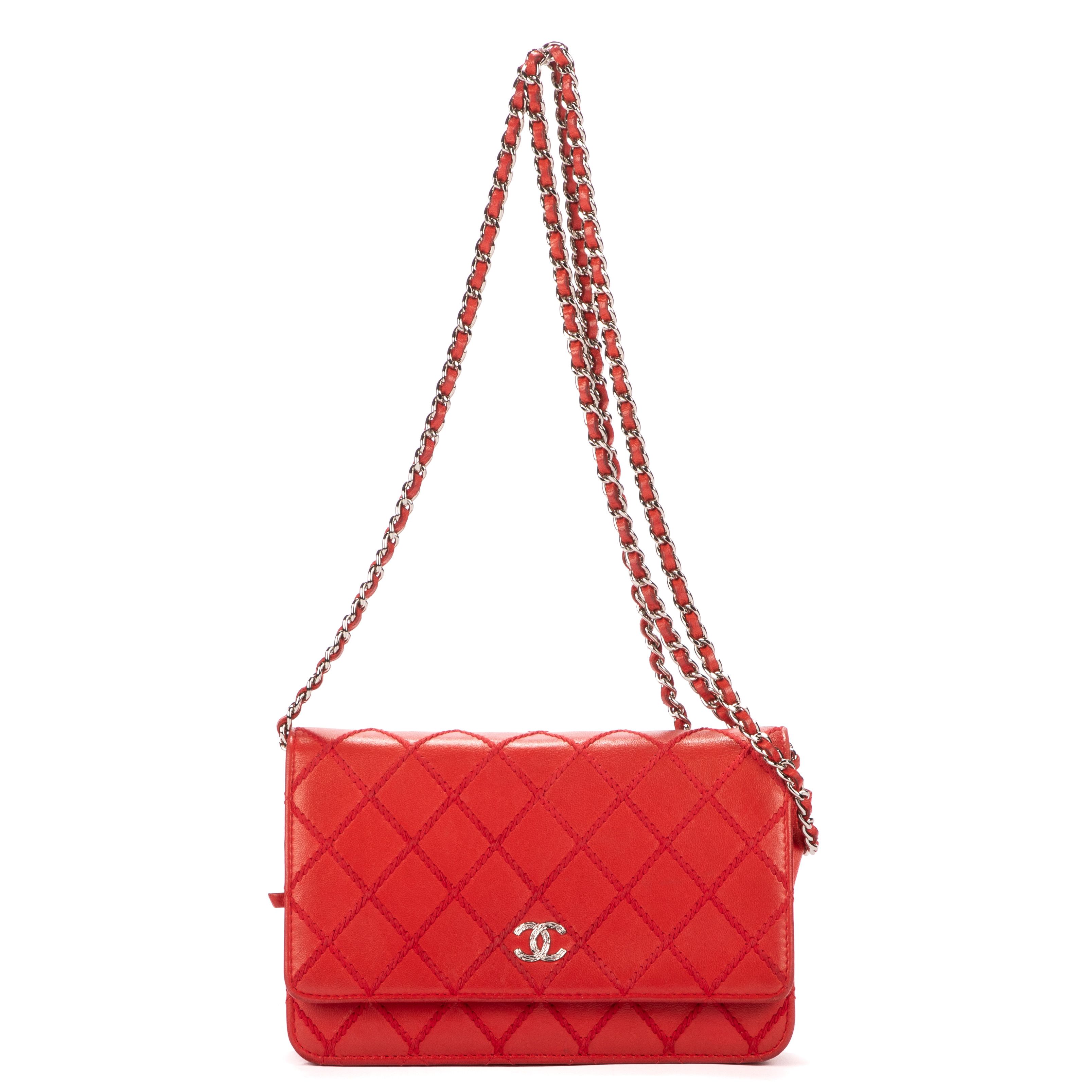 Chanel WOC Flap in Red Lambskin Leather | Grailed