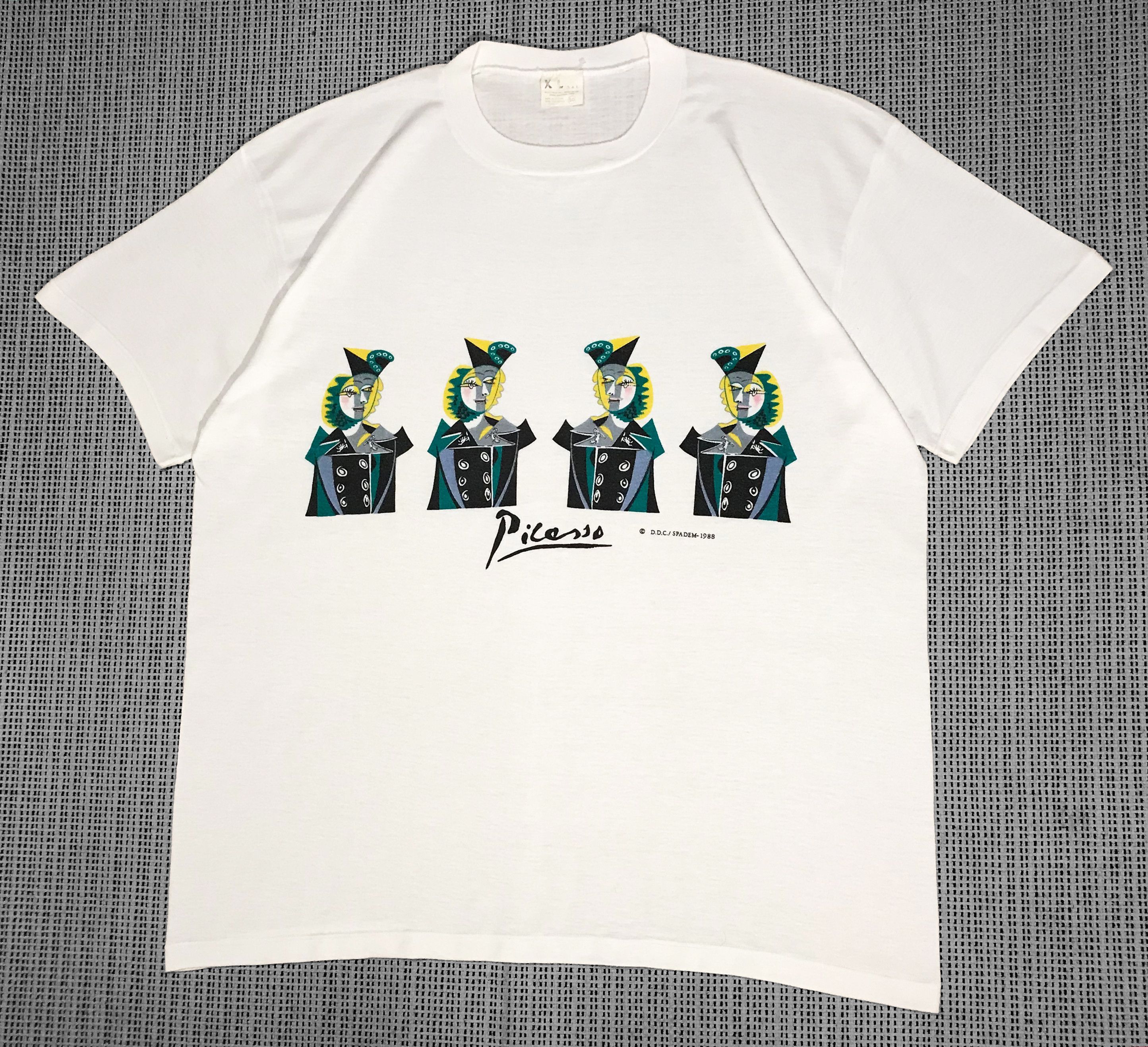 Picasso × Vintage White t-shirt 88' Picasso "Portrait of Nusch Éluard ...