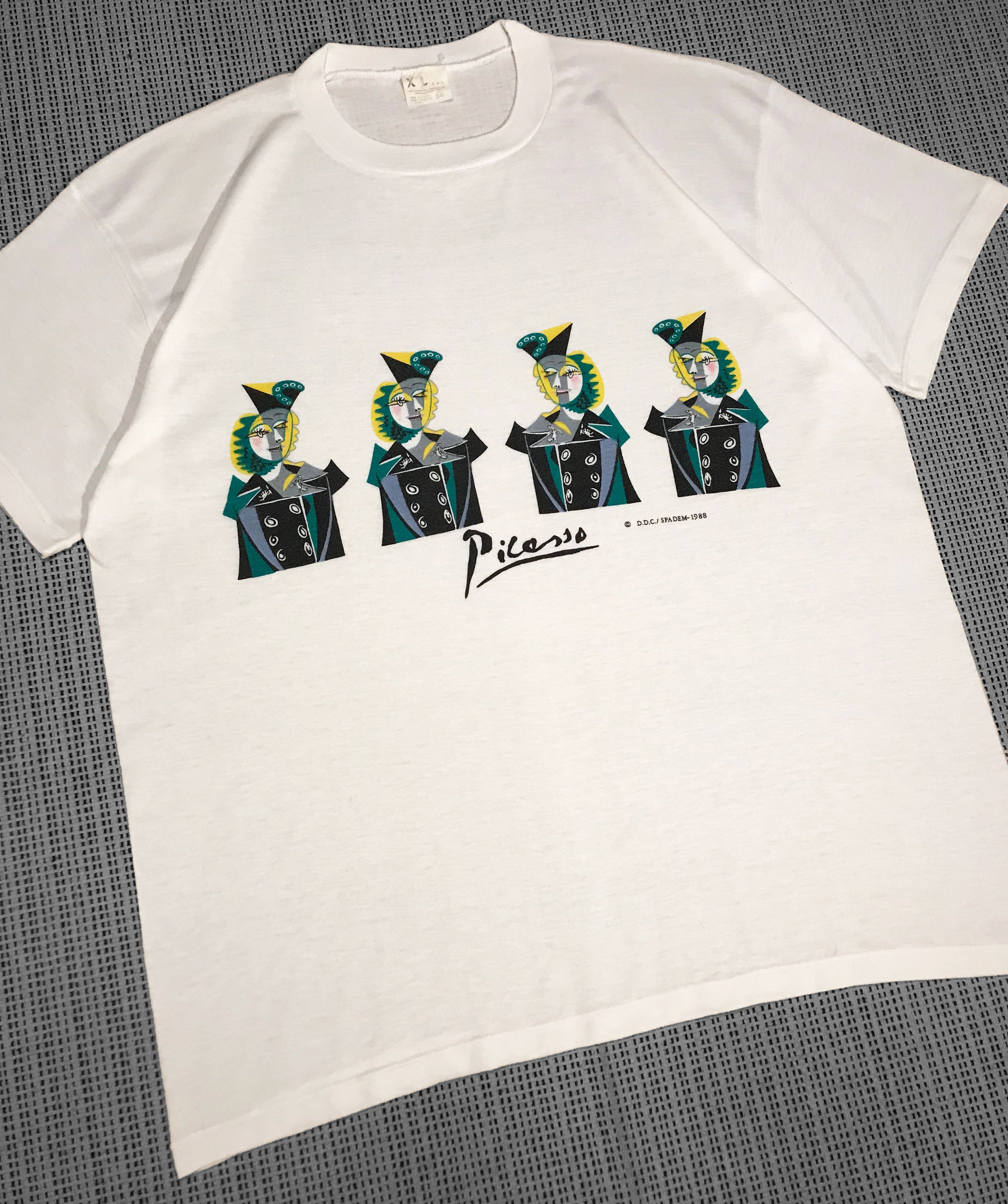 Picasso × Vintage White t-shirt 88' Picasso "Portrait of Nusch Éluard ...