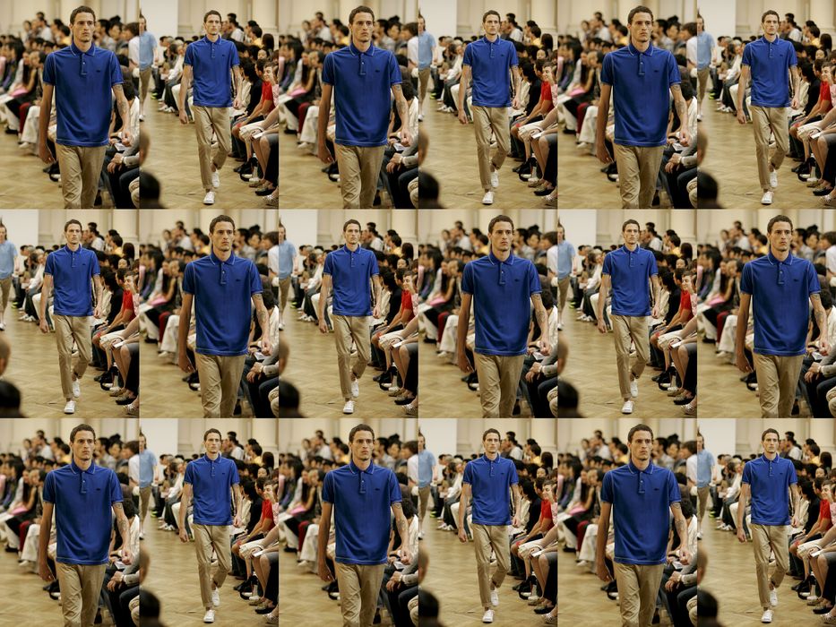 Junya Watanabe JUNYA WATANABE MAN x LACOSTE RECONSTRUCTED POLO SHIRT ...