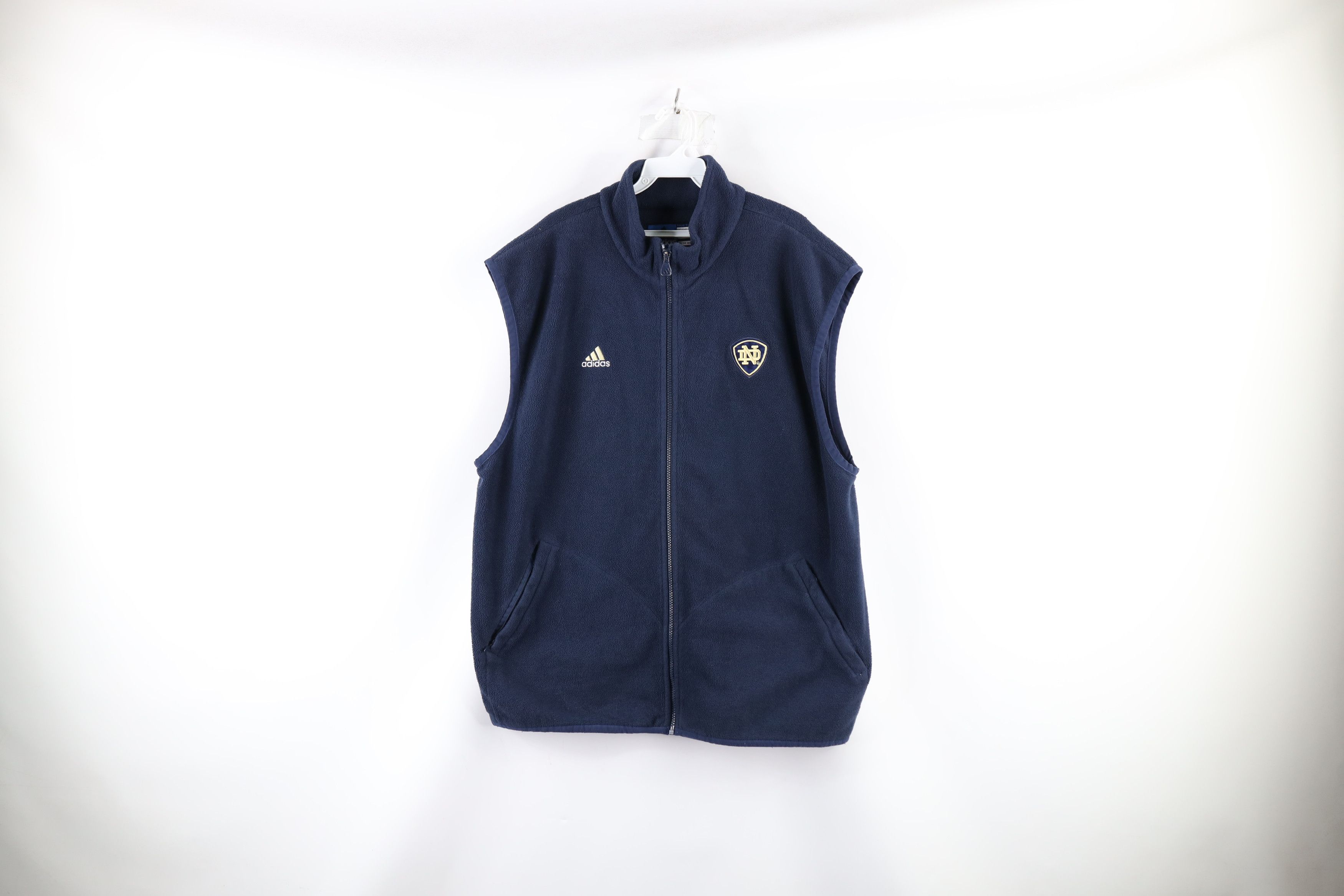 Adidas × Vintage Vintage Adidas University of Notre Dame Fleece Vest ...