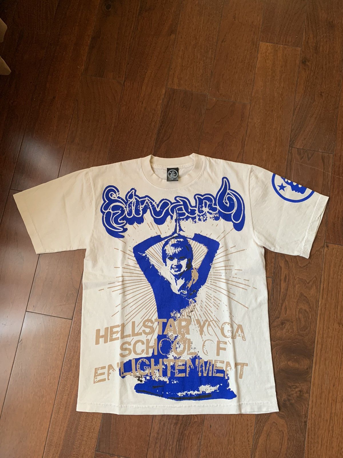 Streetwear × Vintage Hellstar Yoga Tee Cream | Grailed