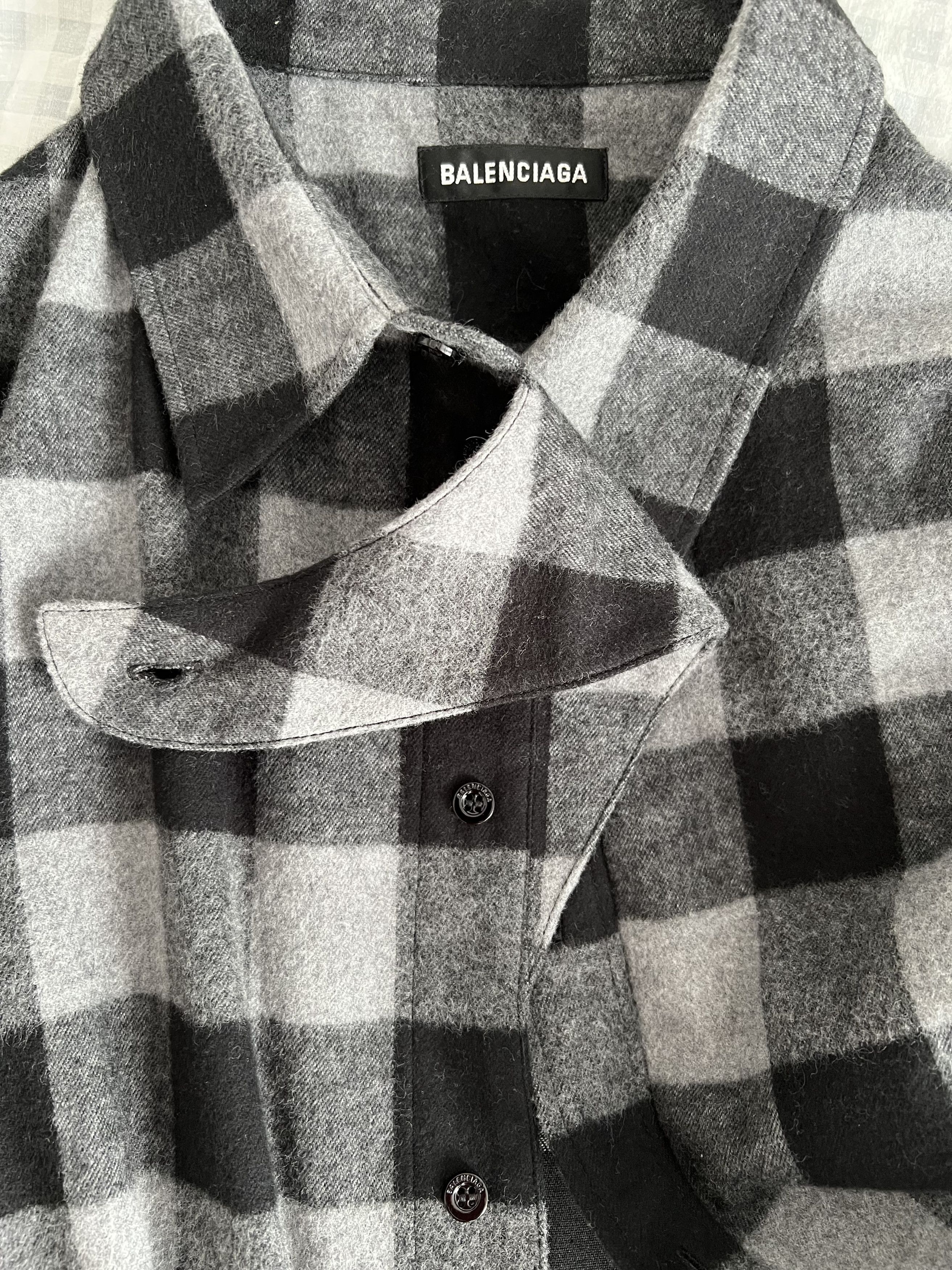 Balenciaga Balenciaga 2019 Sz 40 Check Flannel Tab Shirt | Grailed