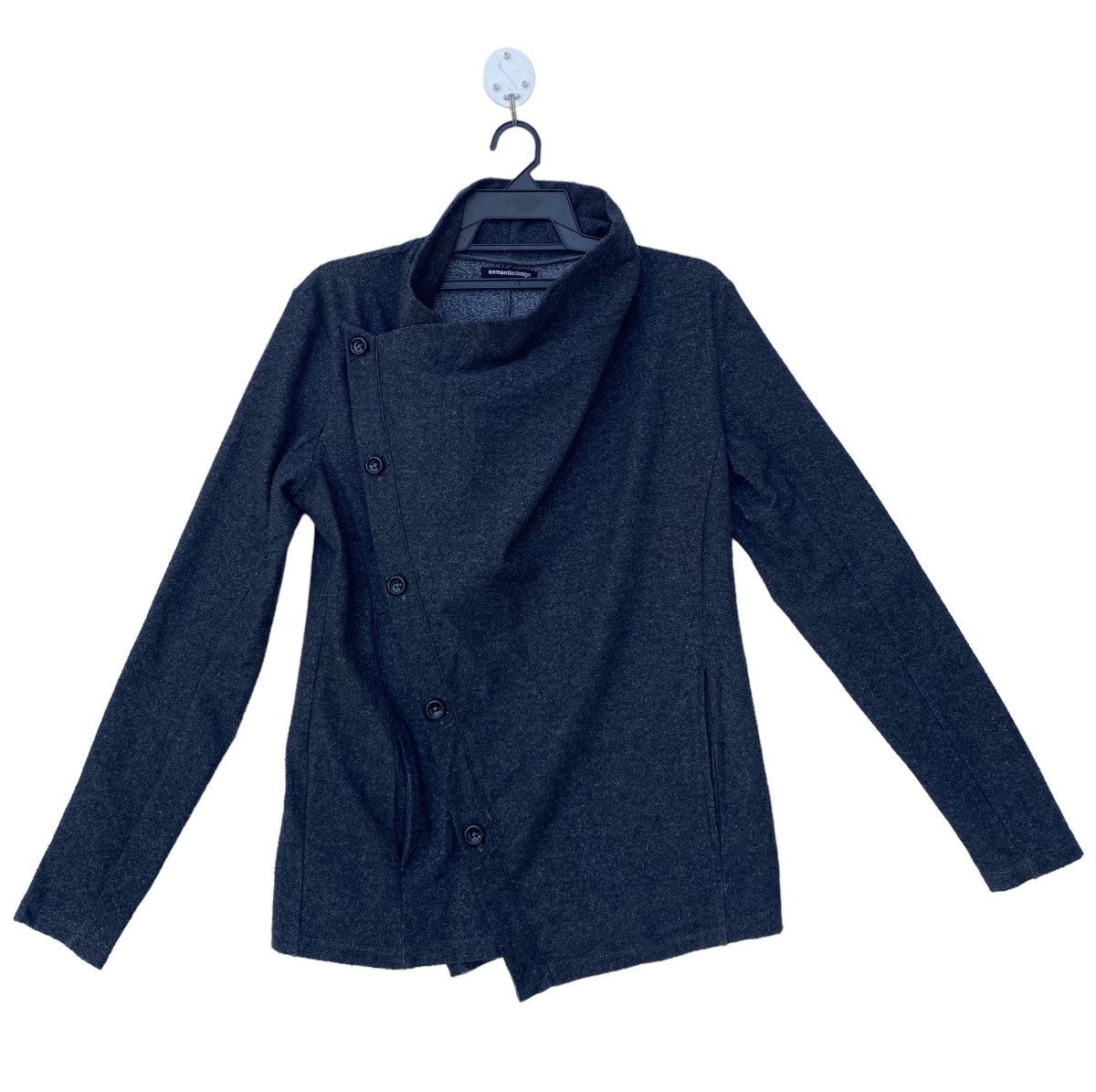 Japanese Brand Semantic Design japan asymmetrical button up jacket ...